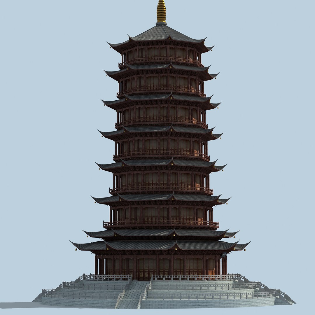 3D Model Chinese Pagodas - TurboSquid 1643808