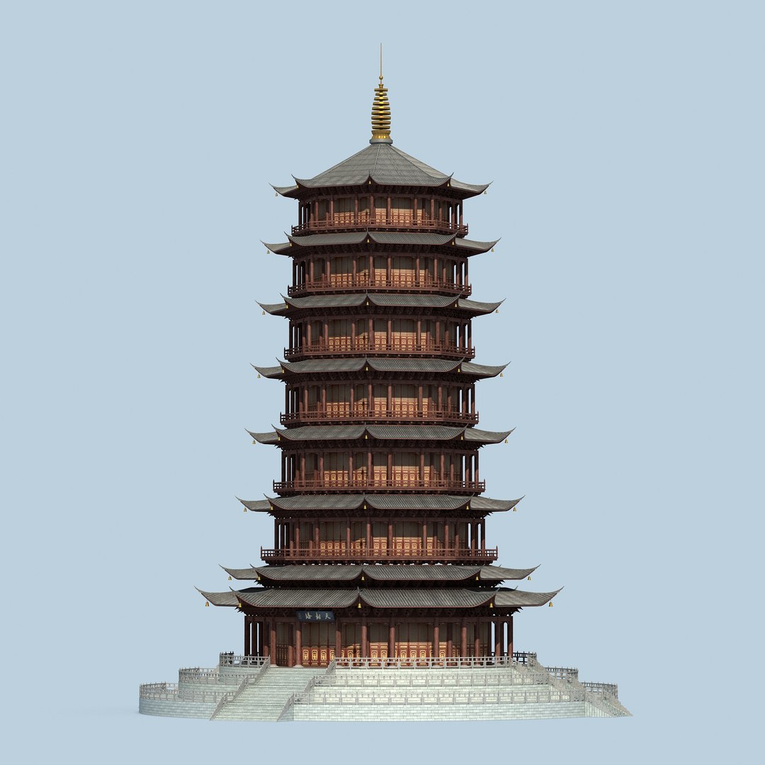 3D Model Chinese Pagodas - TurboSquid 1643808