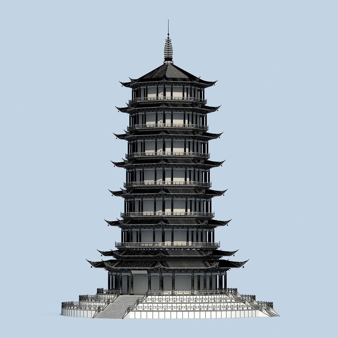 3D Model Chinese Pagodas - TurboSquid 1643808