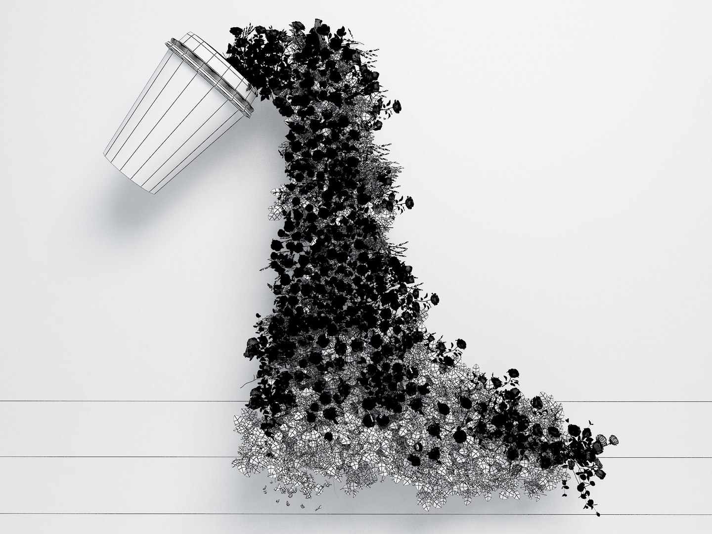 Modern Waterfall Flower Display Waterfall Flower Sea Decoration Coffee ...