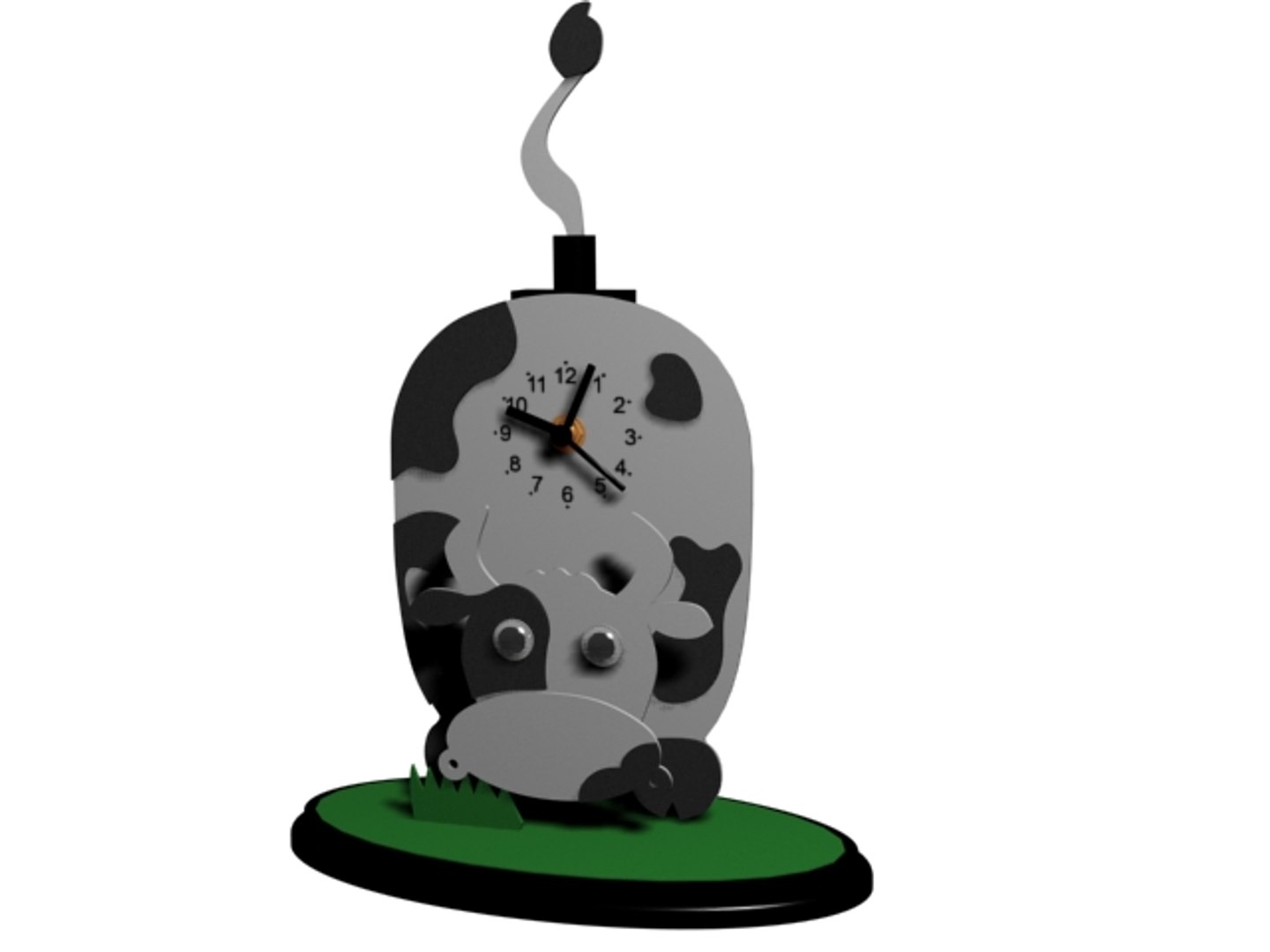Cow Clock 3d Model