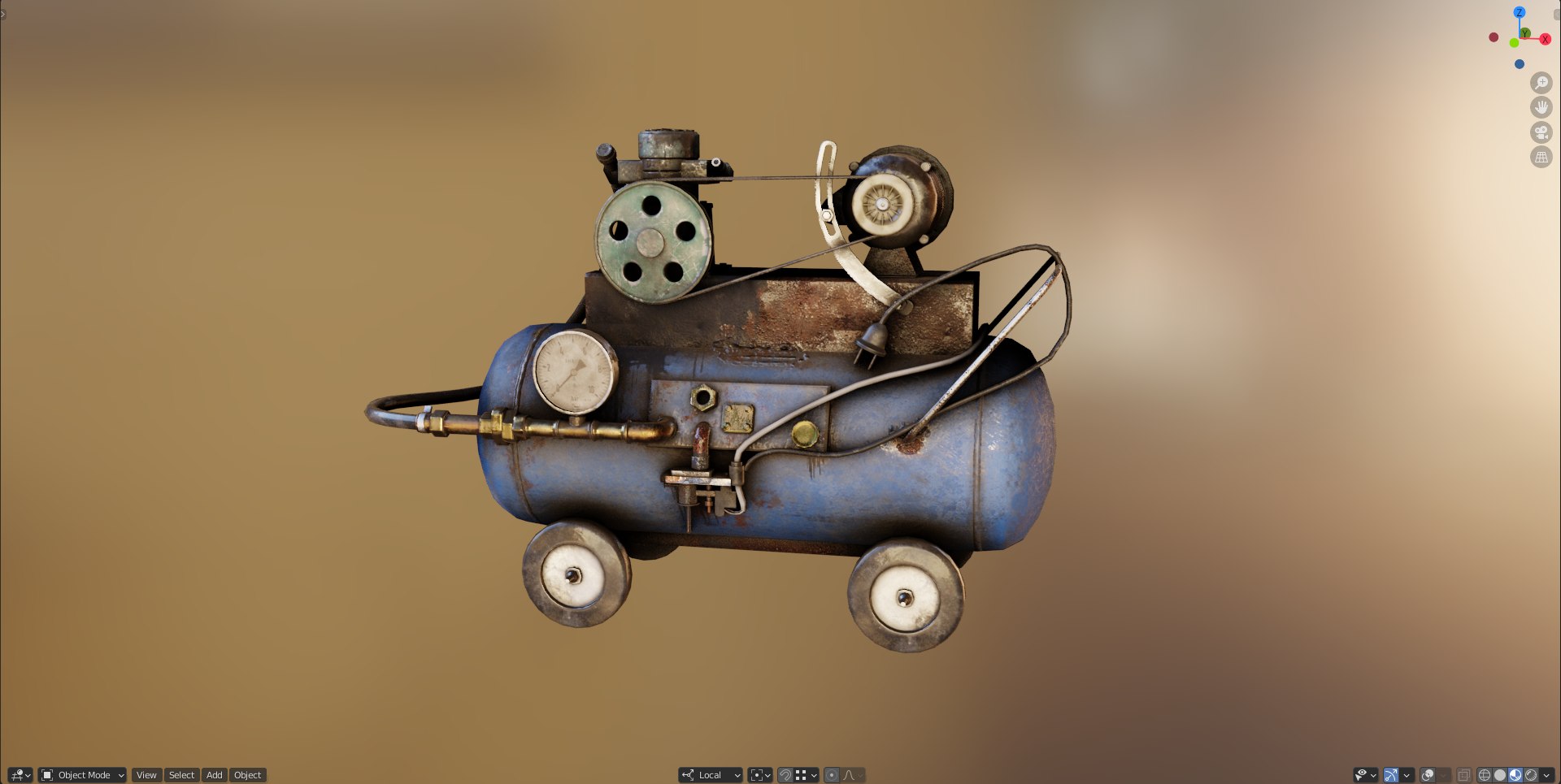 Air Compressor DIY Tool 6 Colors Old Used Handmade 3D Model ...