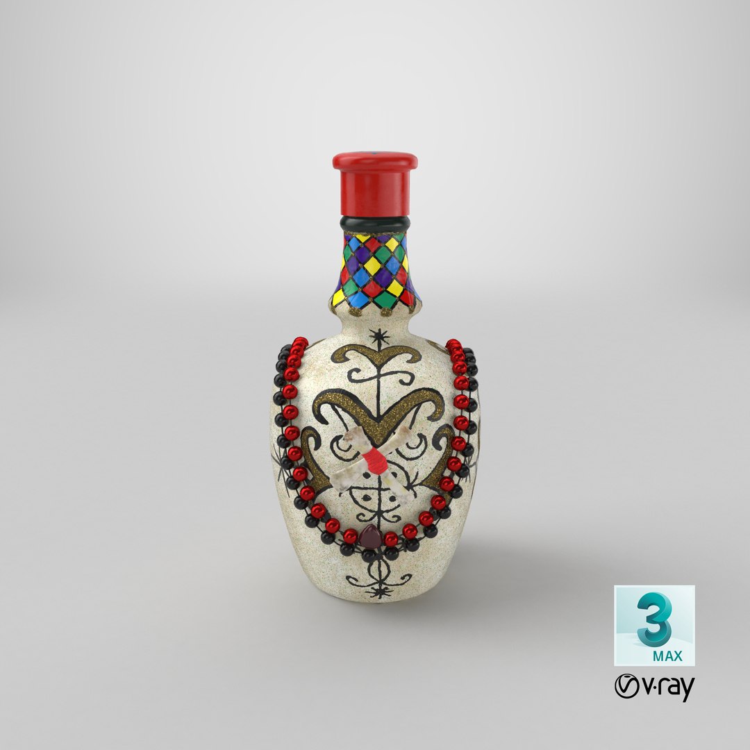 Voodoo Spirit Bottle 01 3d Model