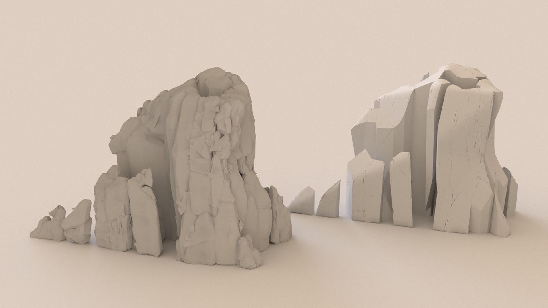 3D Cliff Rock Stones 01 - TurboSquid 2222738