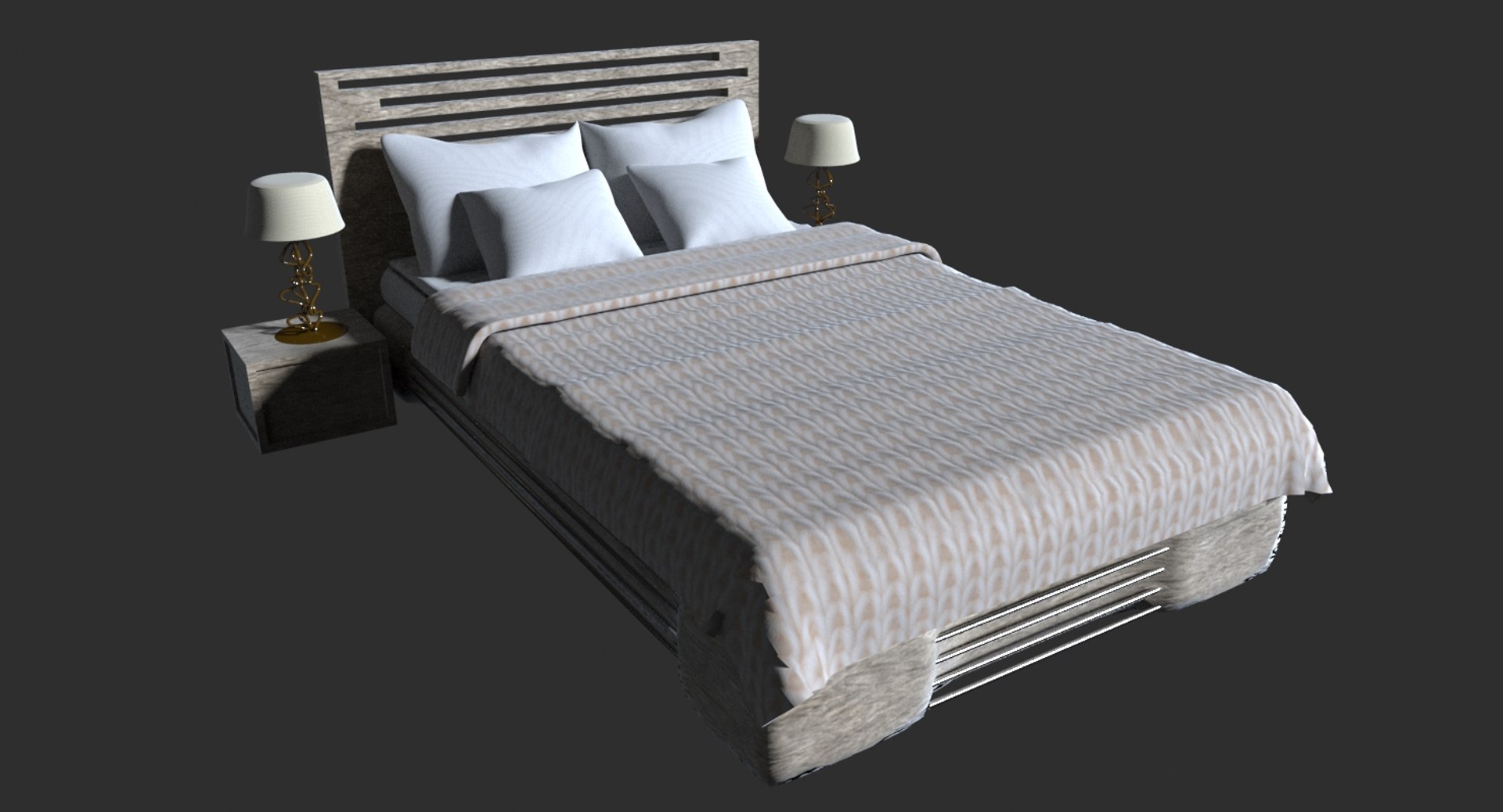 Bed furniture pillow 3D model - TurboSquid 1508401