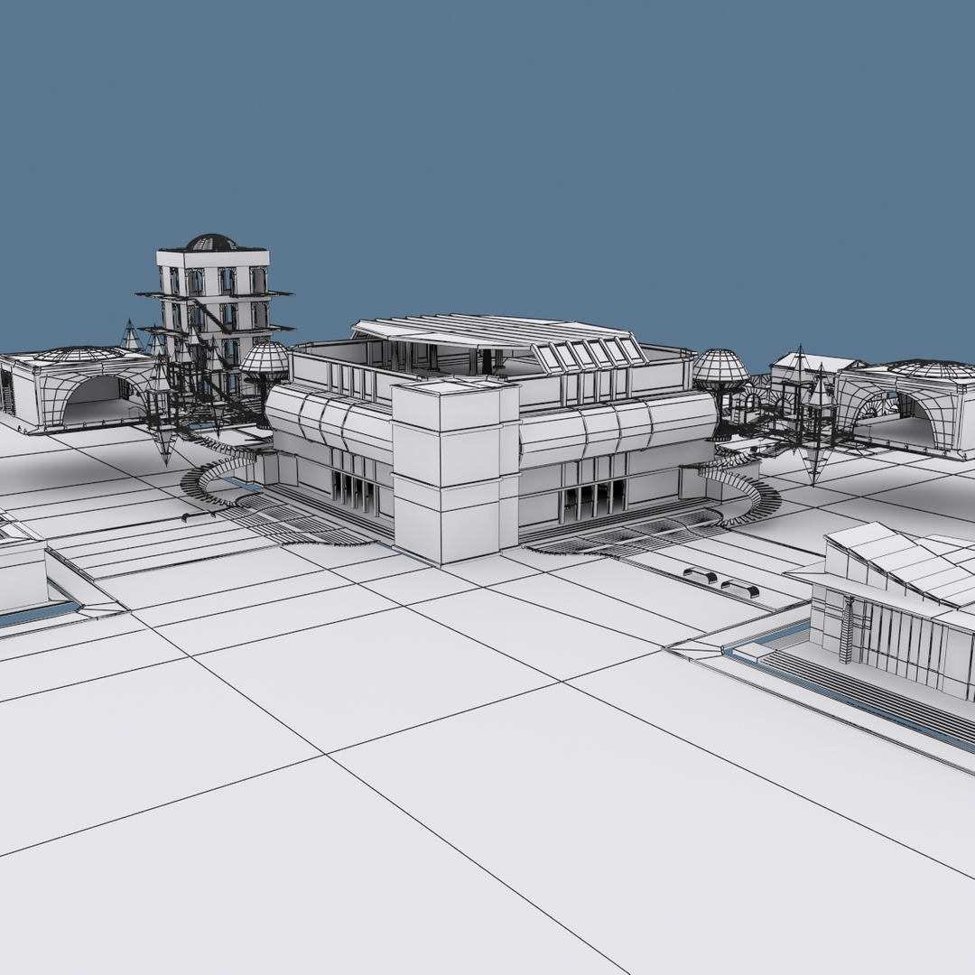 3d Model Buildings City Scene