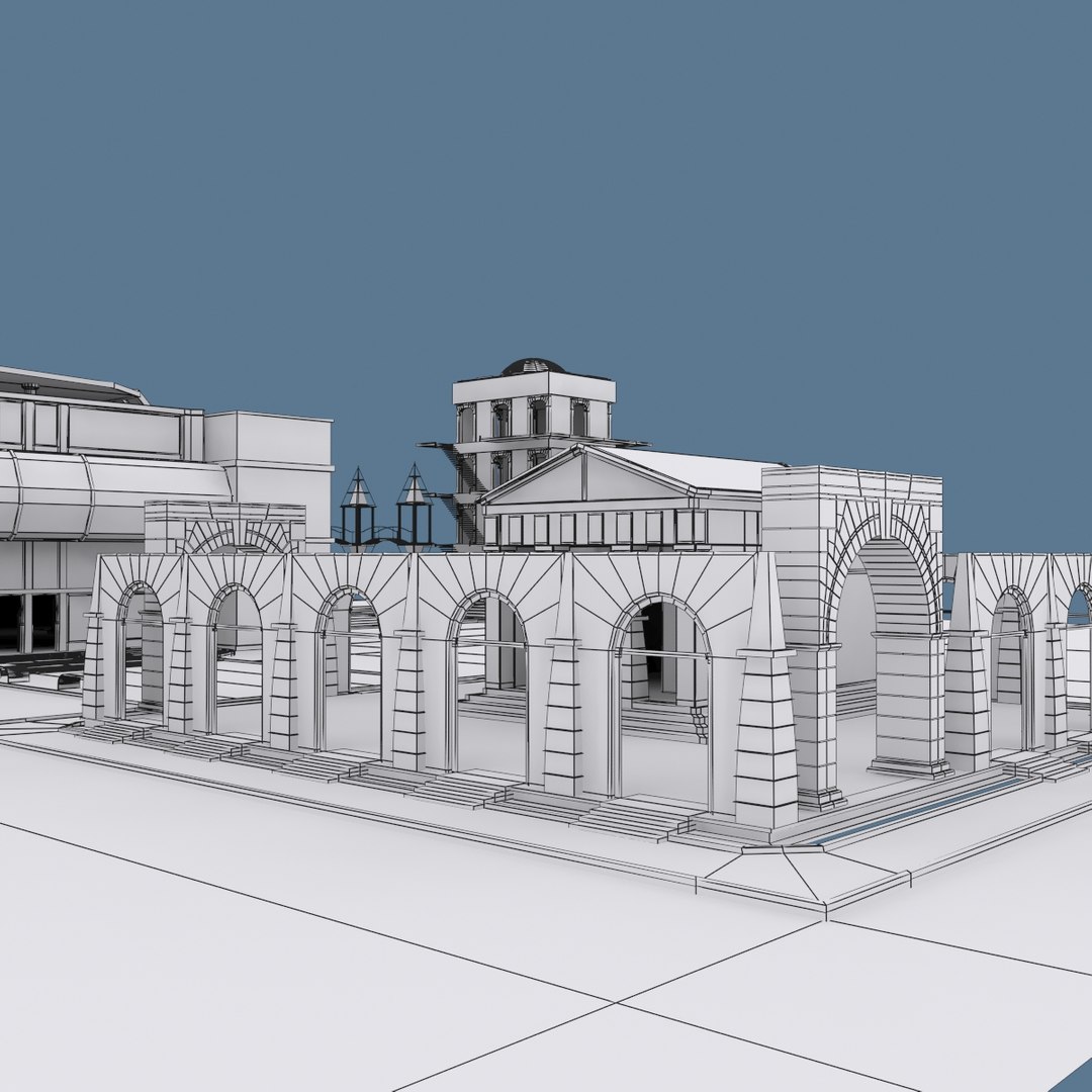 3d model buildings city scene
