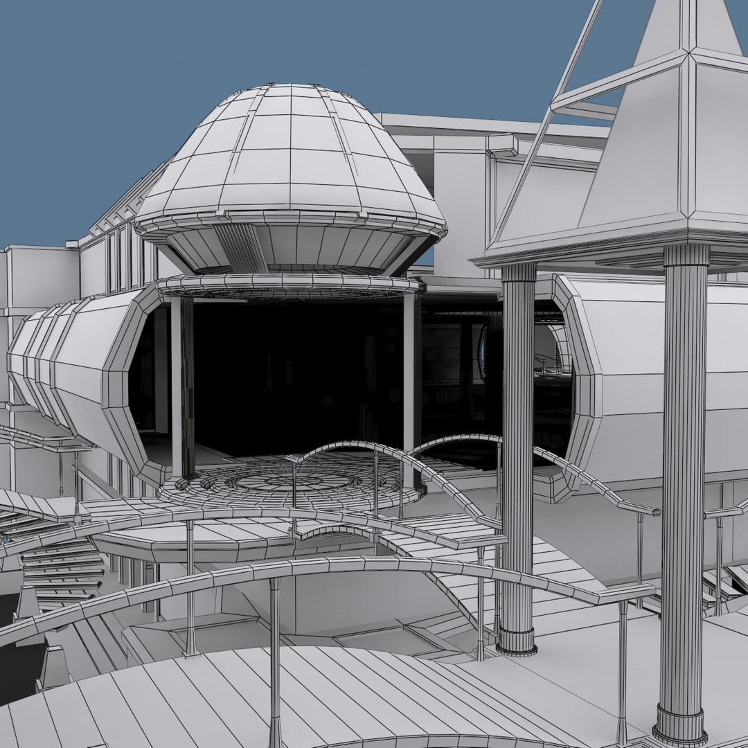 3d model buildings city scene