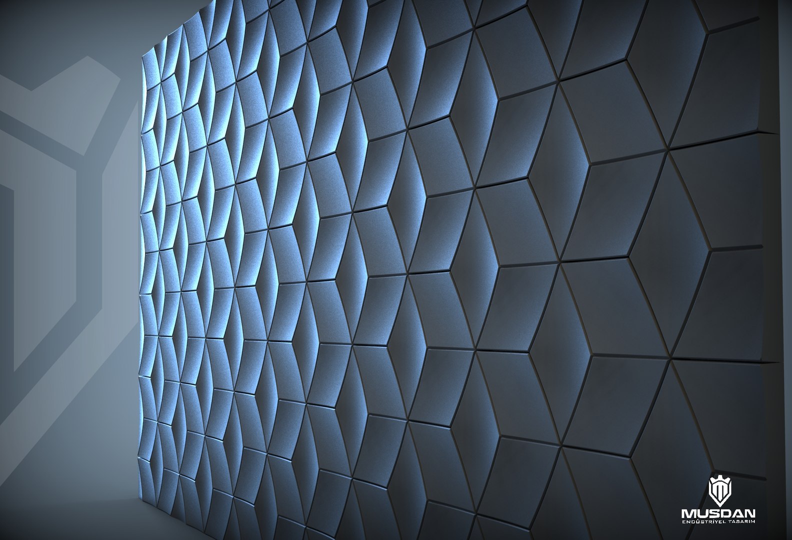 Free 3D 3D Geometric Wall Panel Decorative Interior Cladding 3D Model ...