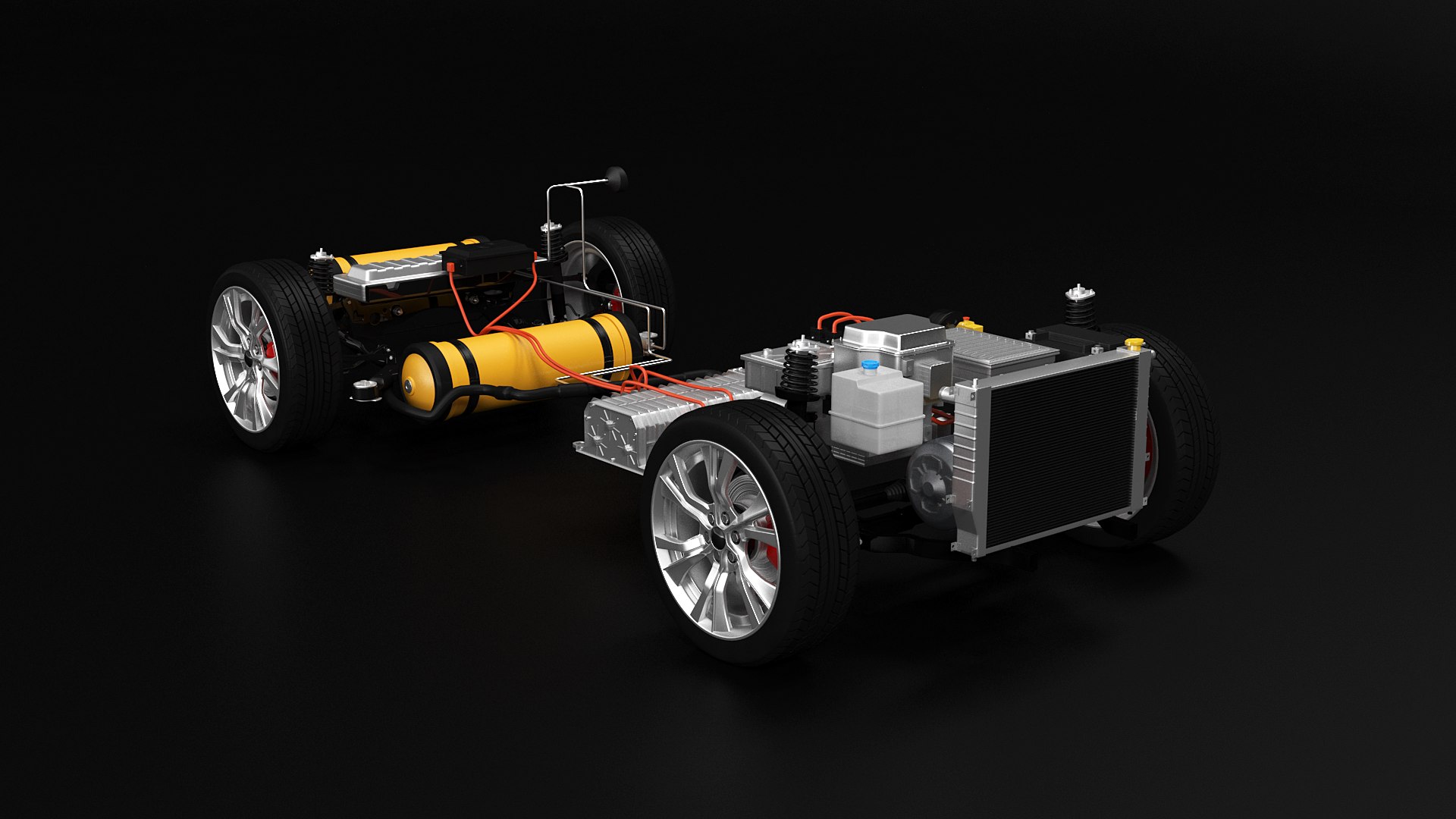 FWD Hydrogen Fuel Cell Car Chassis 3D Model - TurboSquid 1823550