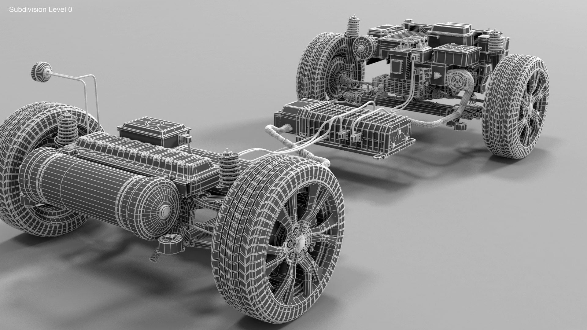 FWD Hydrogen Fuel Cell Car Chassis 3D Model - TurboSquid 1823550