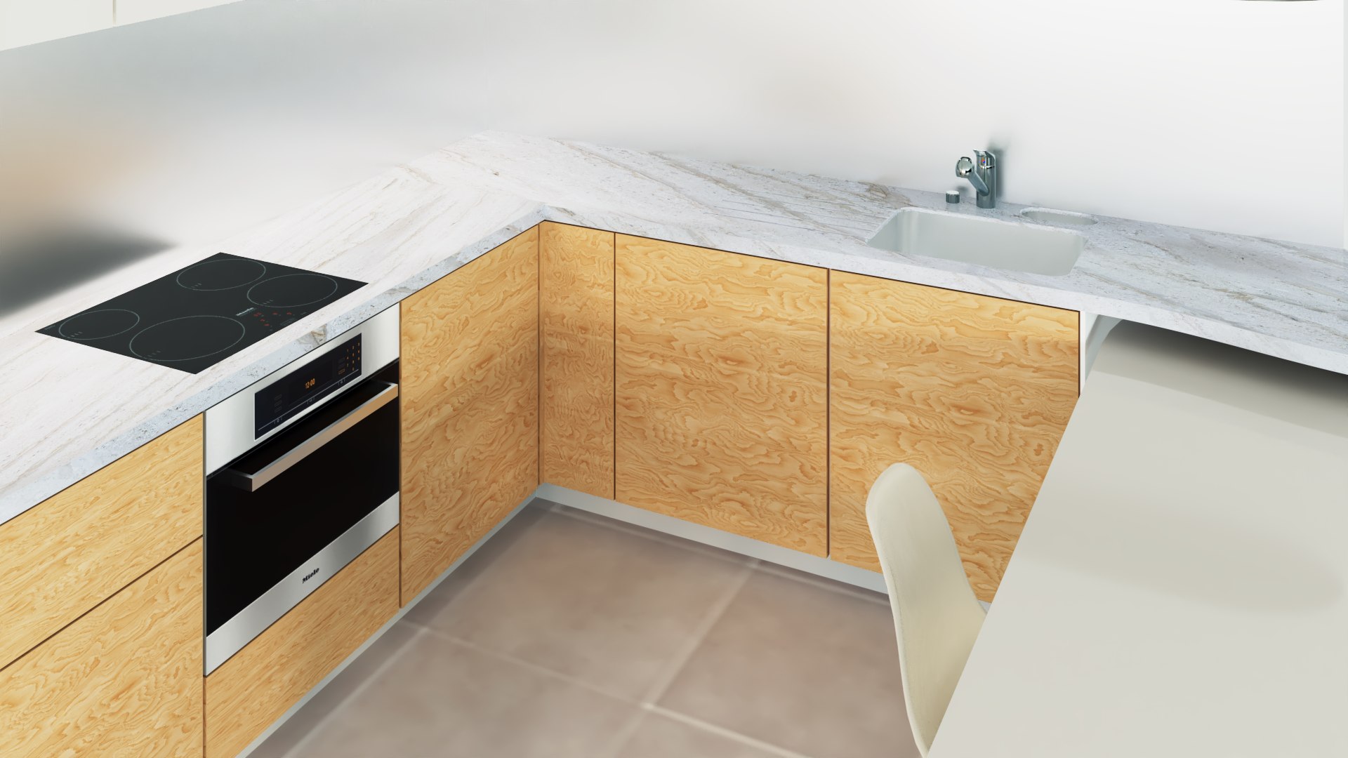 Contemporary kitchen with rotating dining table 3D model - TurboSquid ...