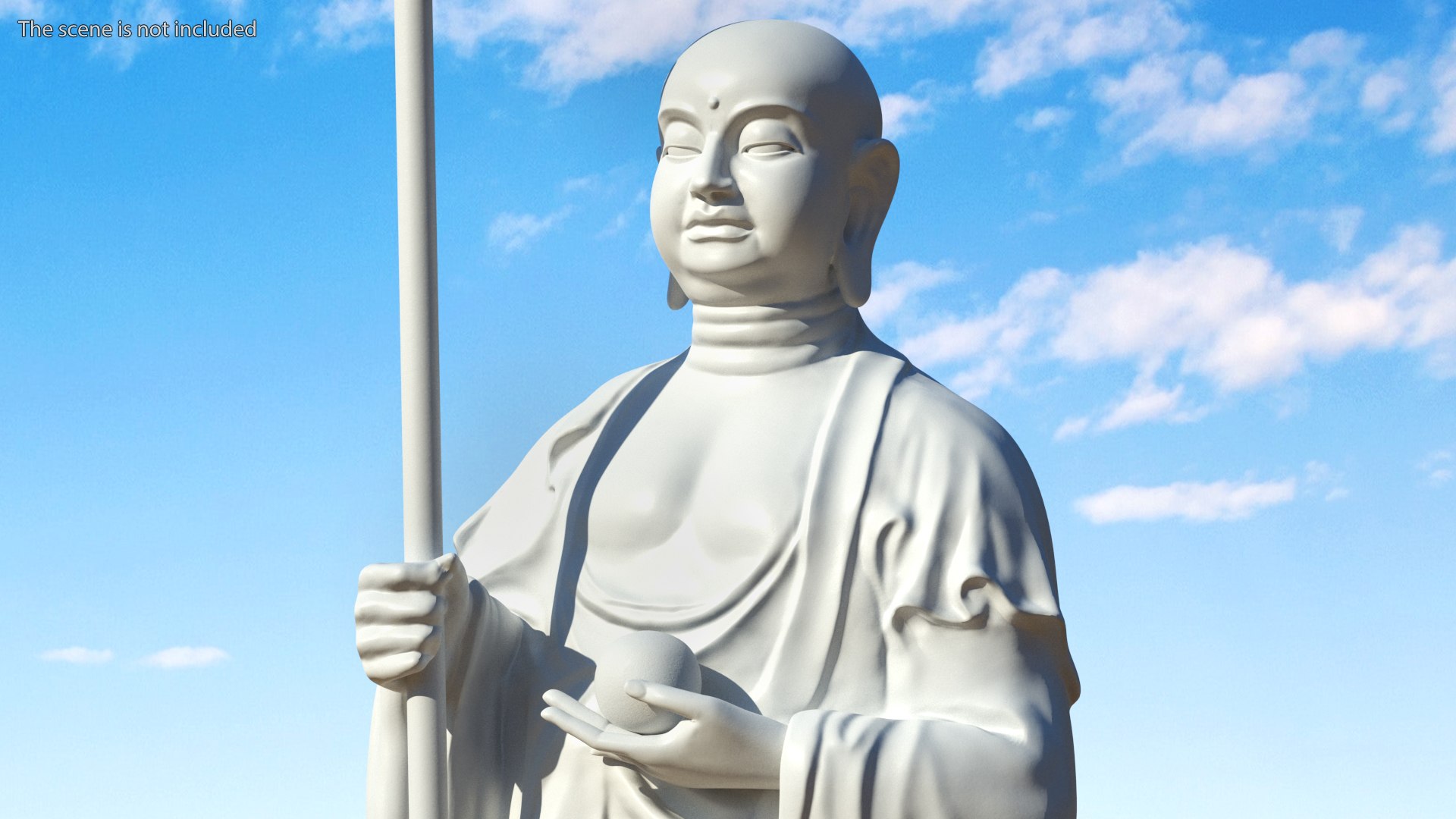 3D Dizang Buddha Sculpture White Stone - TurboSquid 2145994