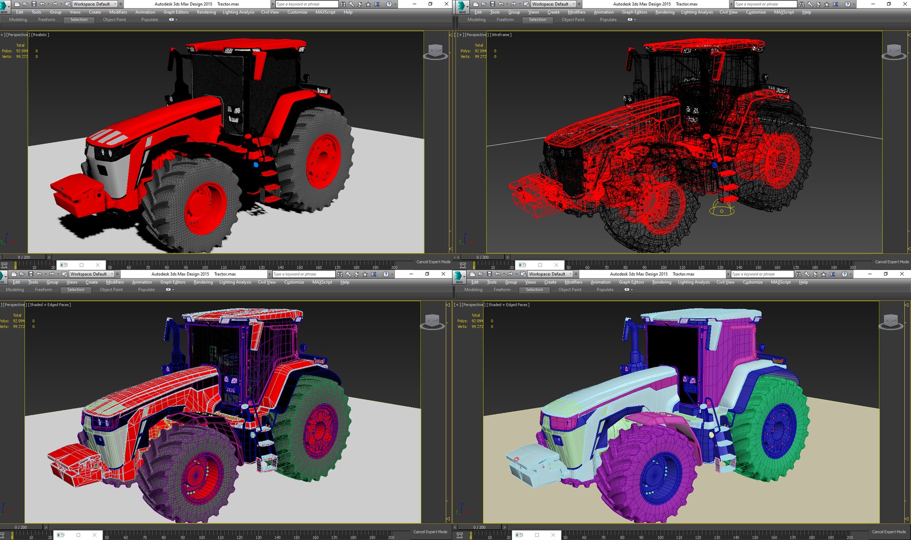 3D Tractor Red Generic - TurboSquid 2191258