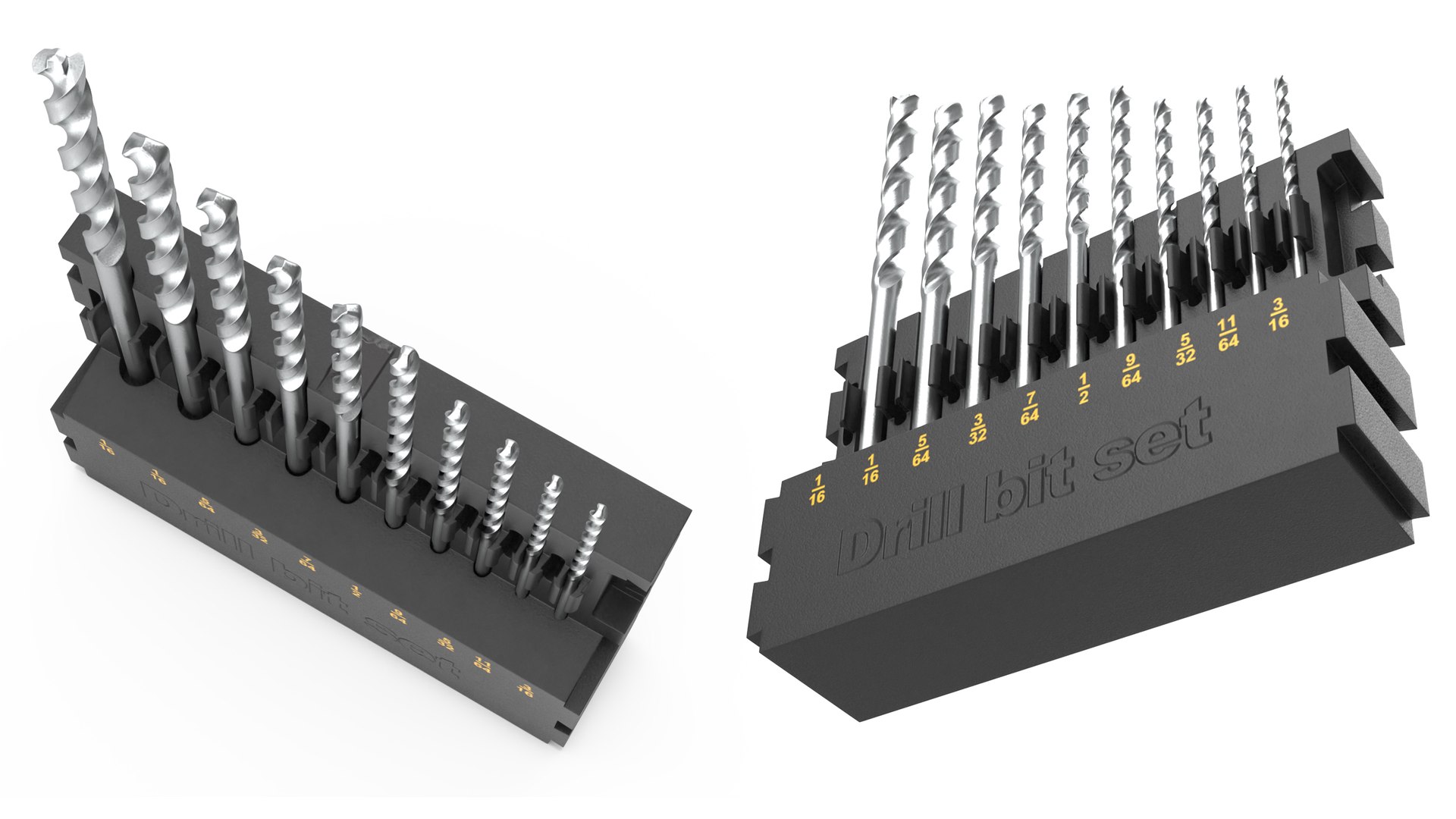 Steel HSS Drill Bit Set 3D Model - TurboSquid 2077996