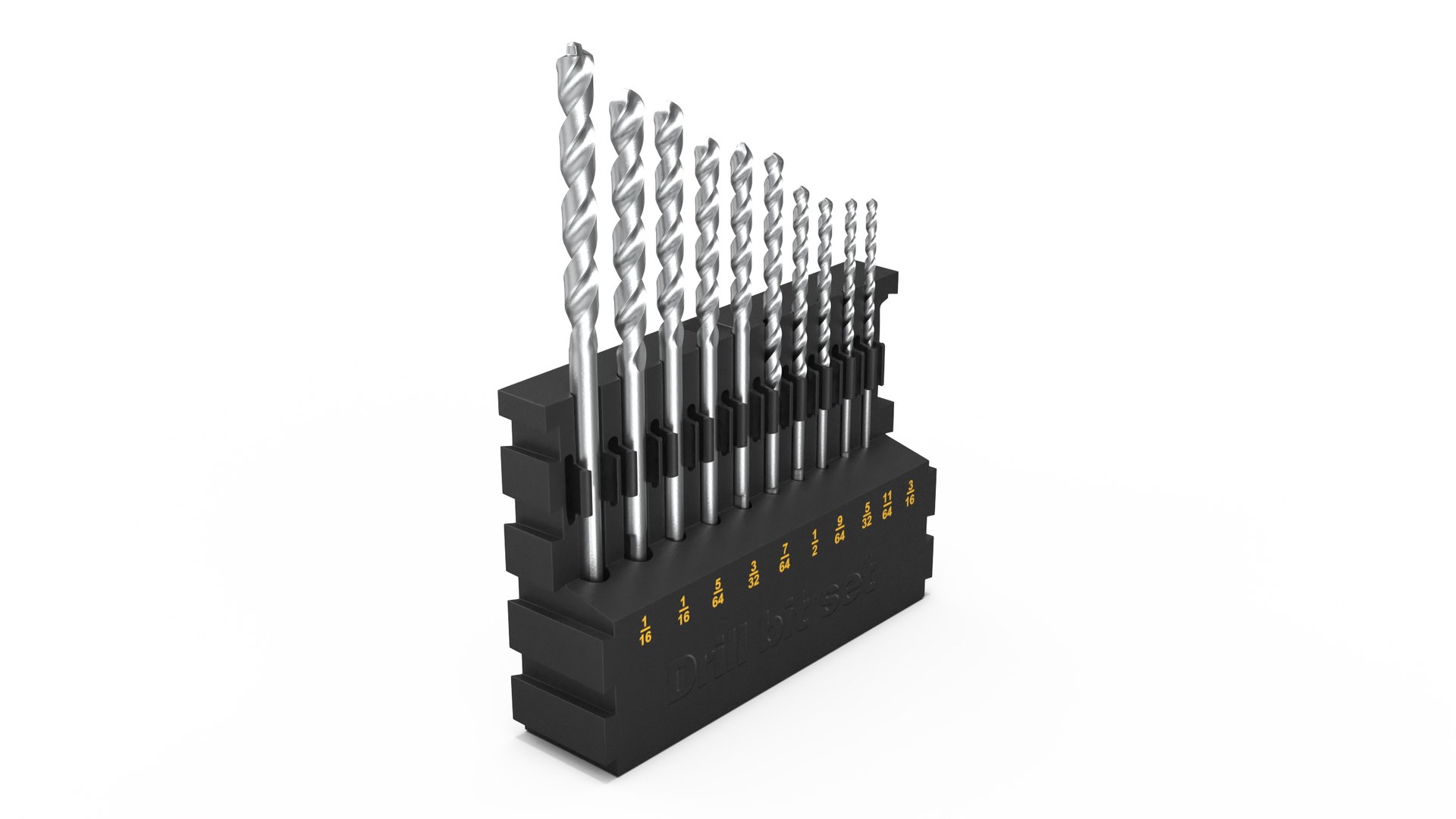 Steel HSS Drill Bit Set 3D Model - TurboSquid 2077996