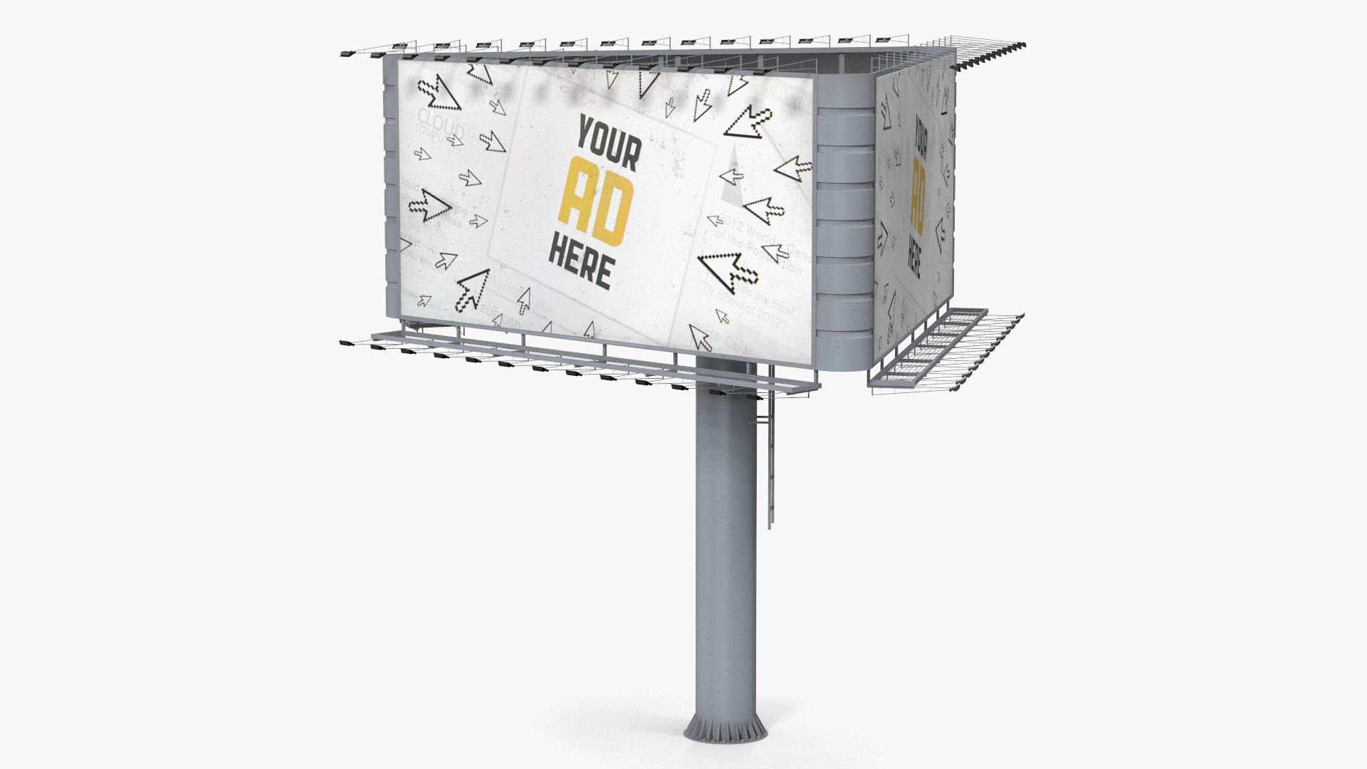 Street Structure Three Side Billboard 3D Model - TurboSquid 2235604