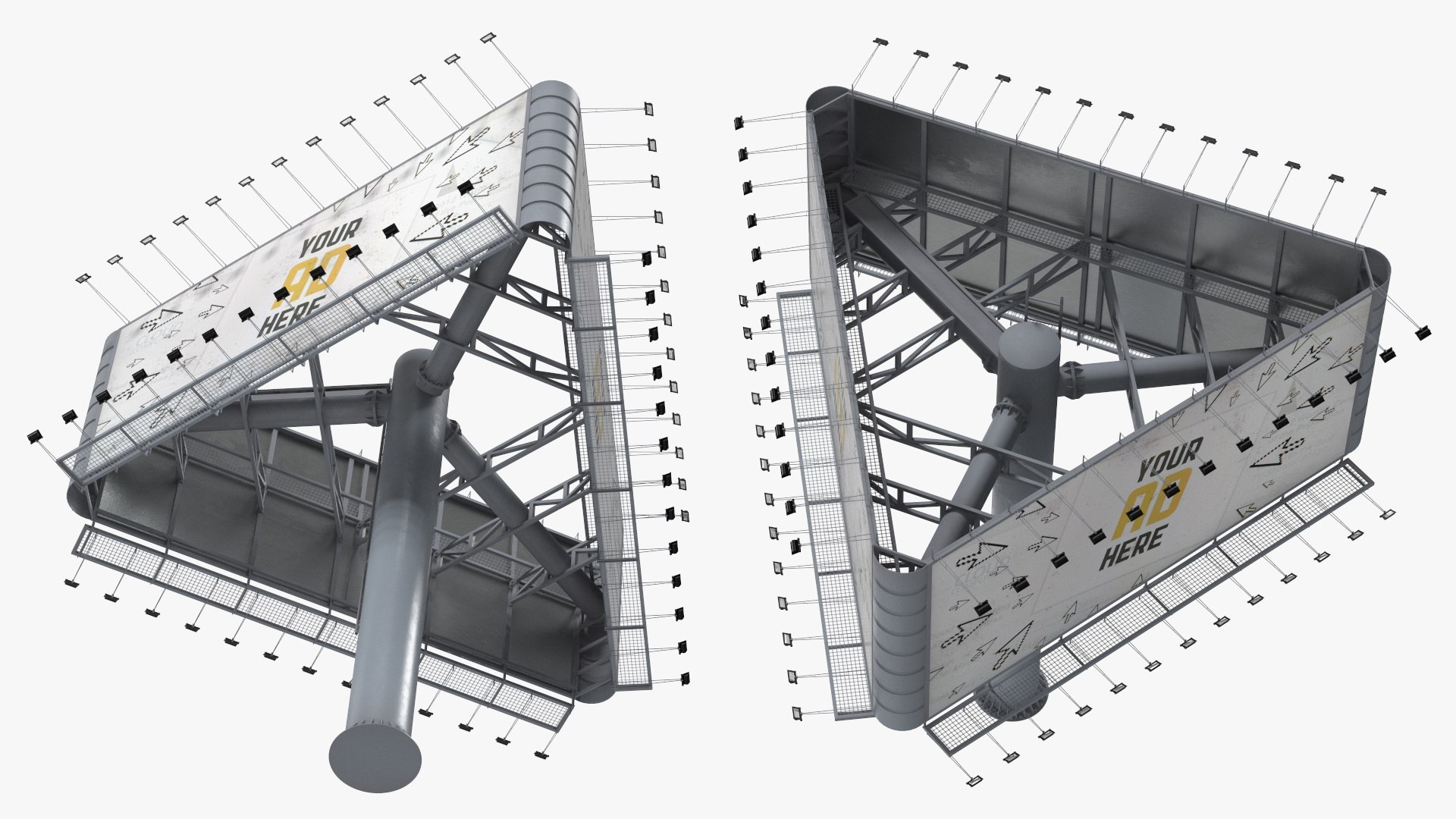 Street Structure Three Side Billboard 3D Model - TurboSquid 2235604