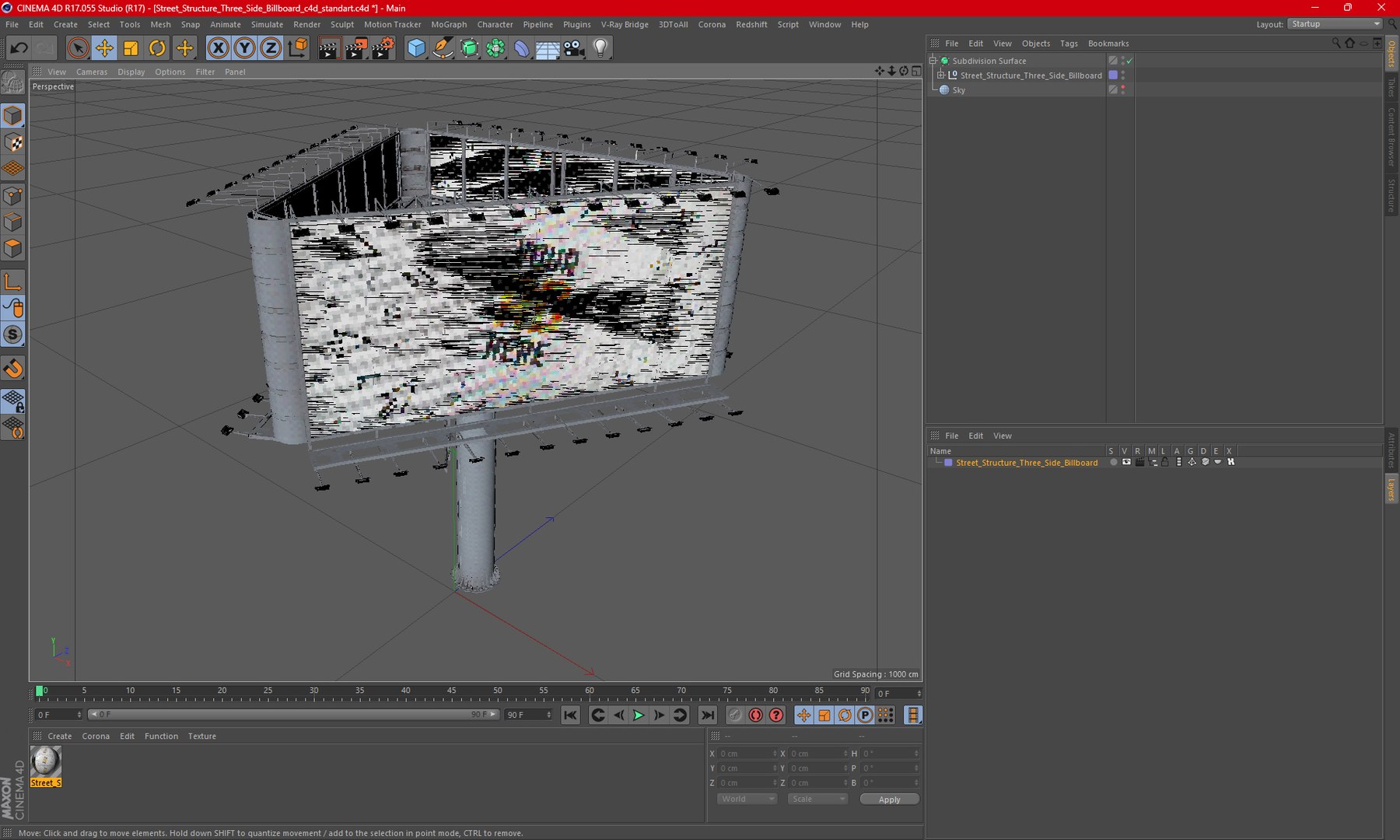 Street Structure Three Side Billboard 3D Model - TurboSquid 2235604