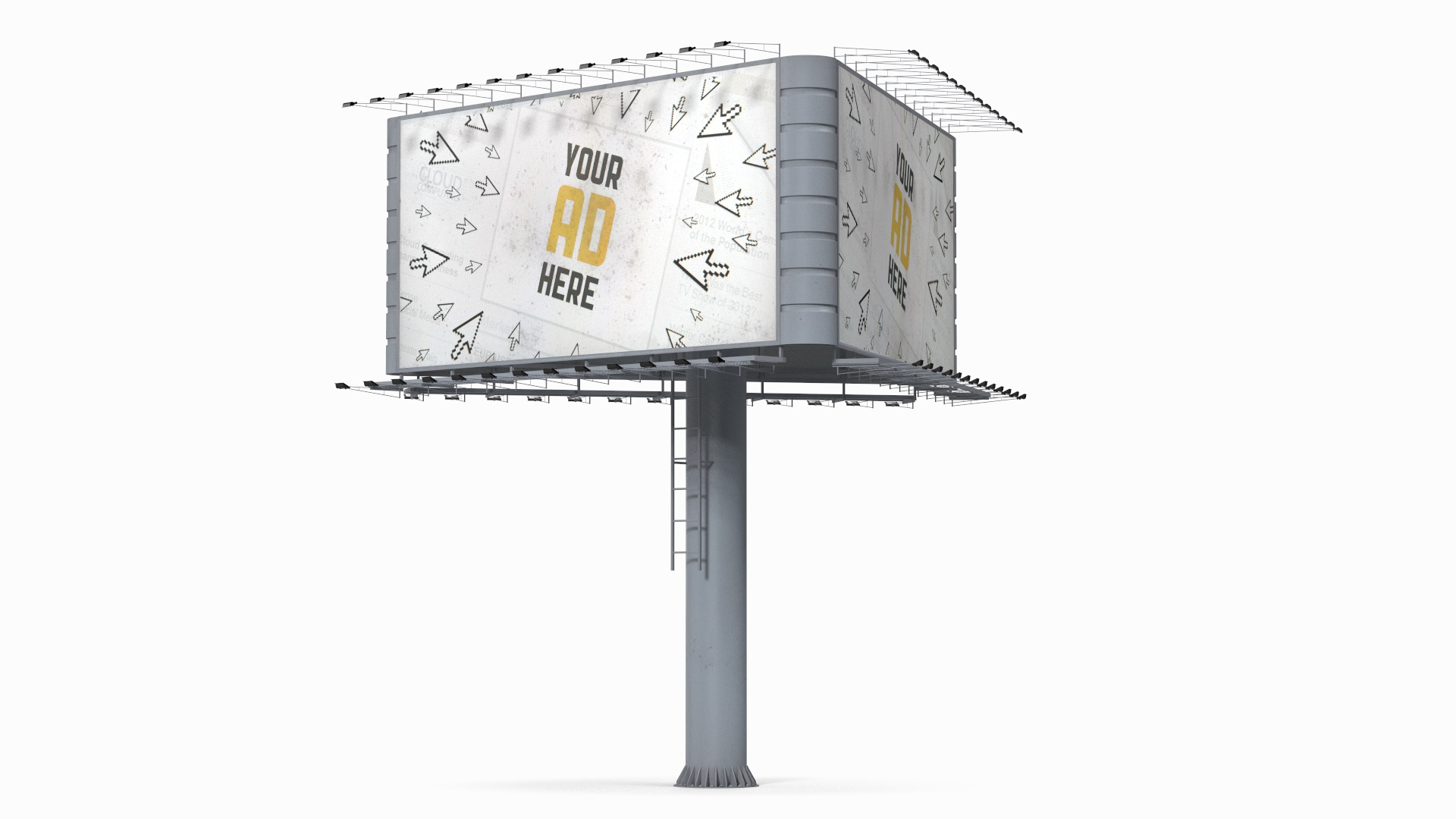 Street Structure Three Side Billboard 3D Model - TurboSquid 2235604