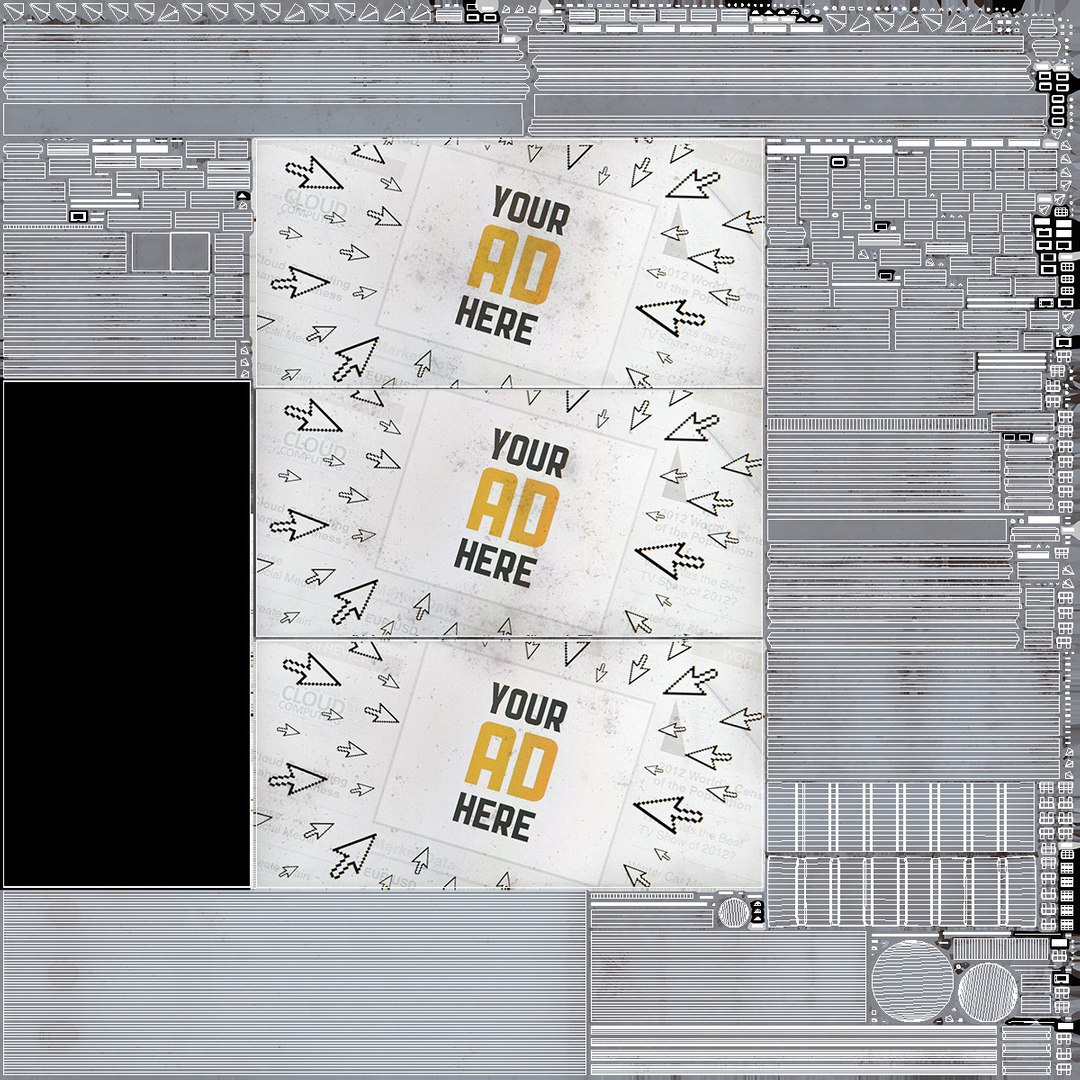 Street Structure Three Side Billboard 3D Model - TurboSquid 2235604