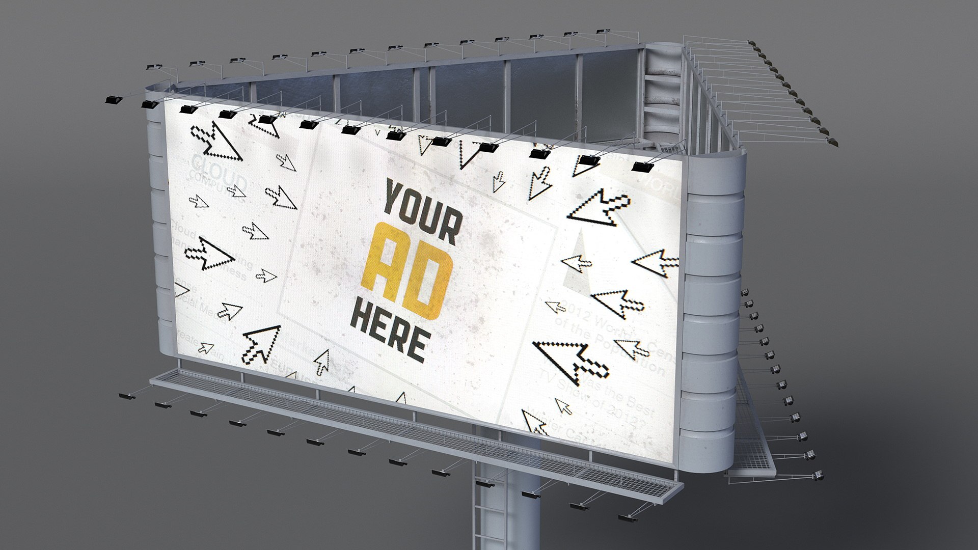Street Structure Three Side Billboard 3D Model - TurboSquid 2235604