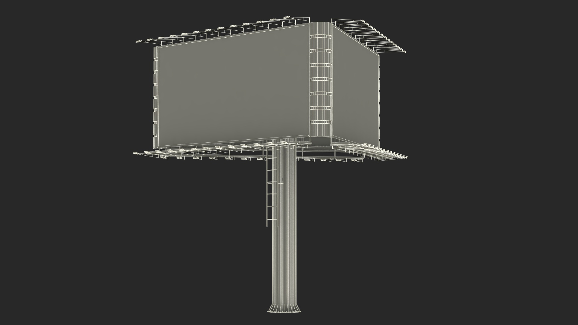 Street Structure Three Side Billboard 3D Model - TurboSquid 2235604