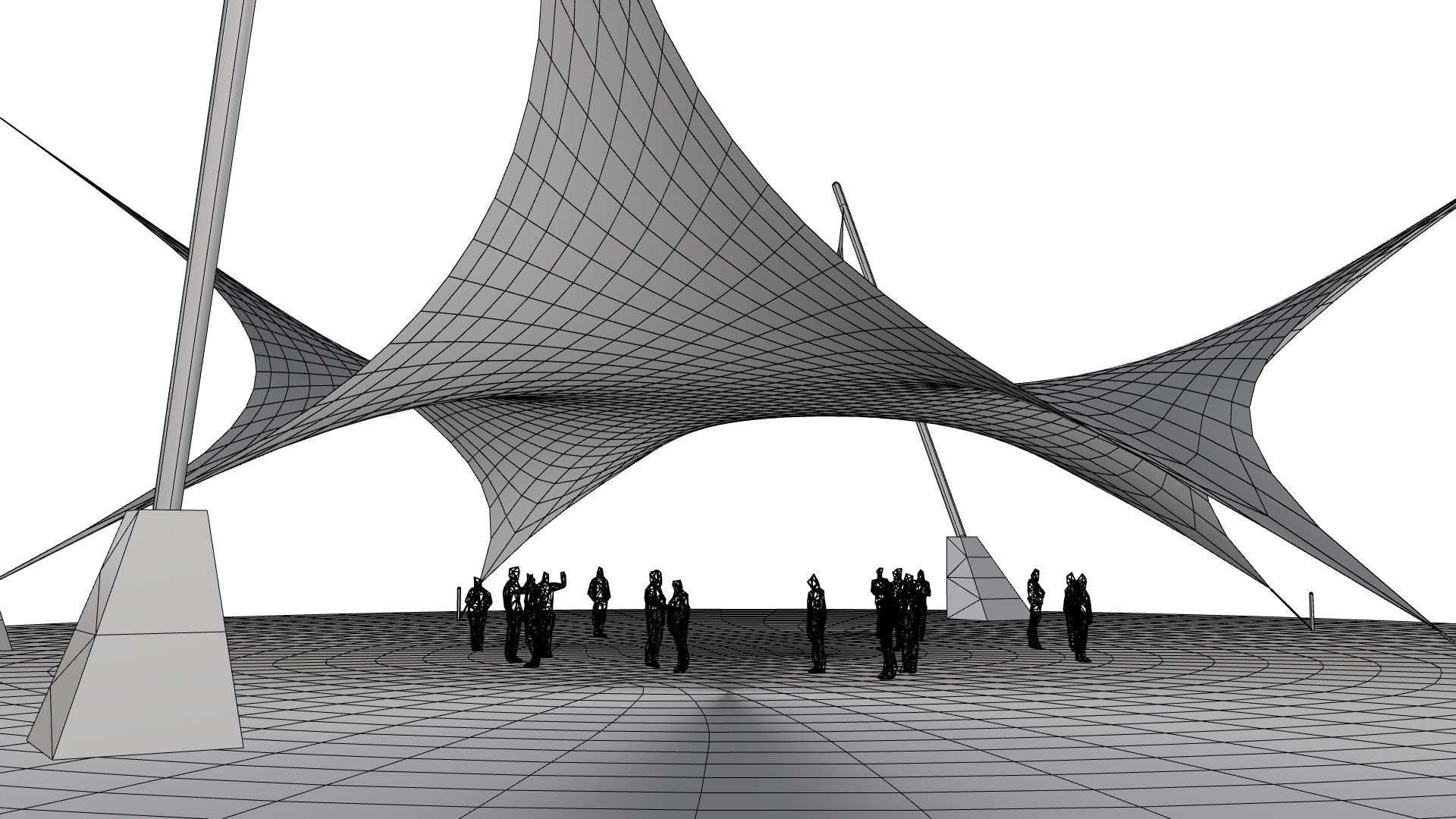 3D Tensile Structure Canopy 4 Model - TurboSquid 2249880