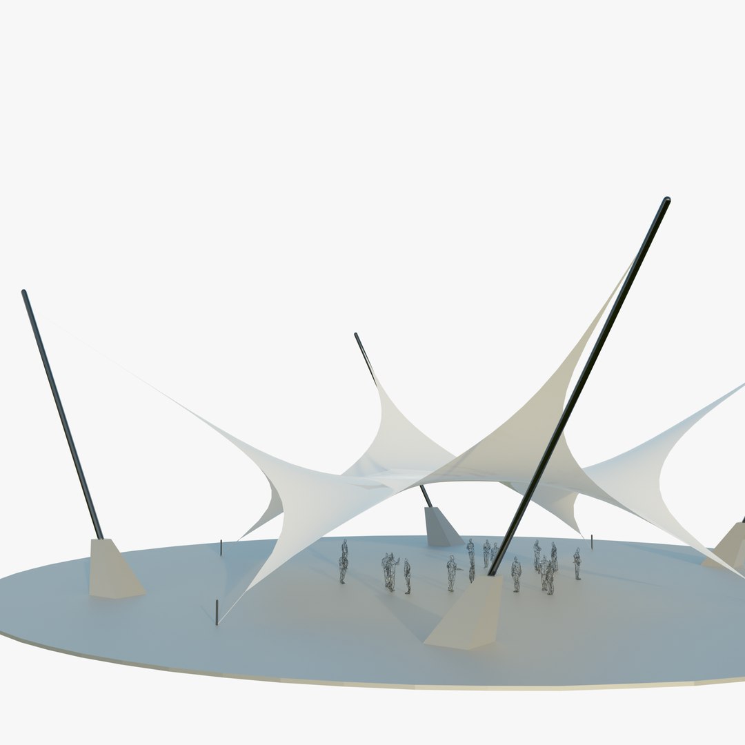 3D Tensile Structure Canopy 4 Model - TurboSquid 2249880