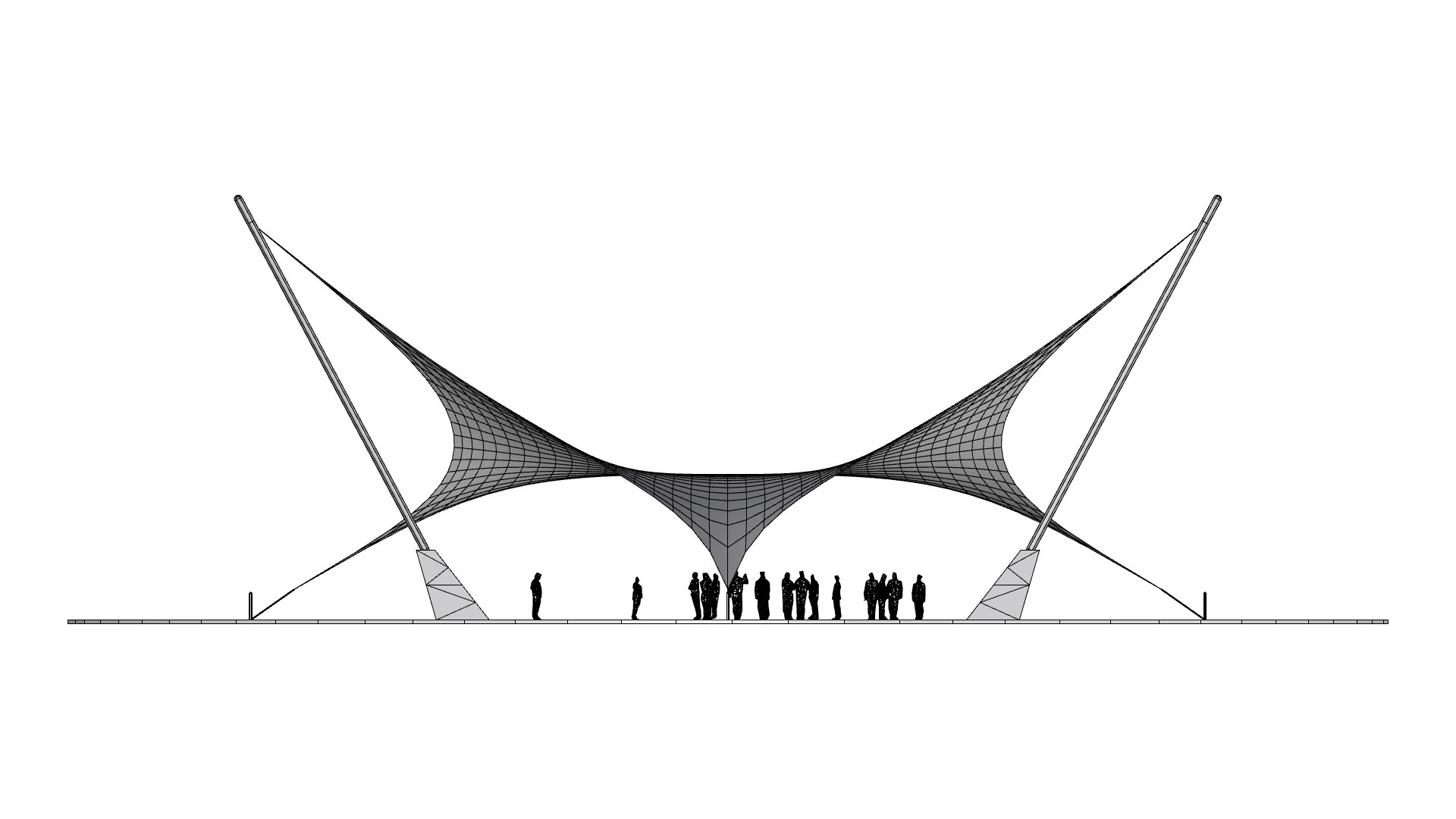 3D Tensile Structure Canopy 4 Model - TurboSquid 2249880