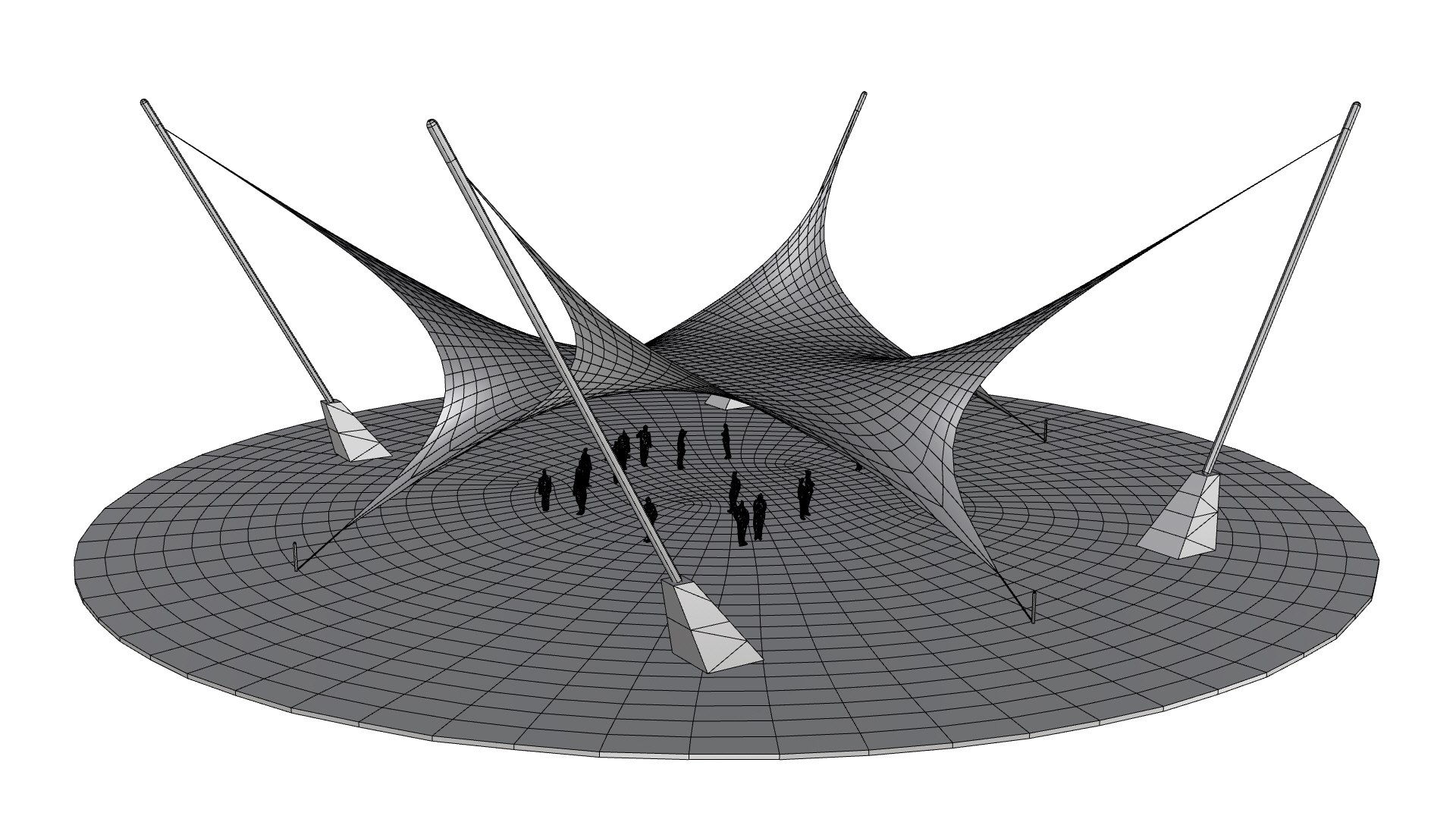 3D Tensile Structure Canopy 4 Model - TurboSquid 2249880