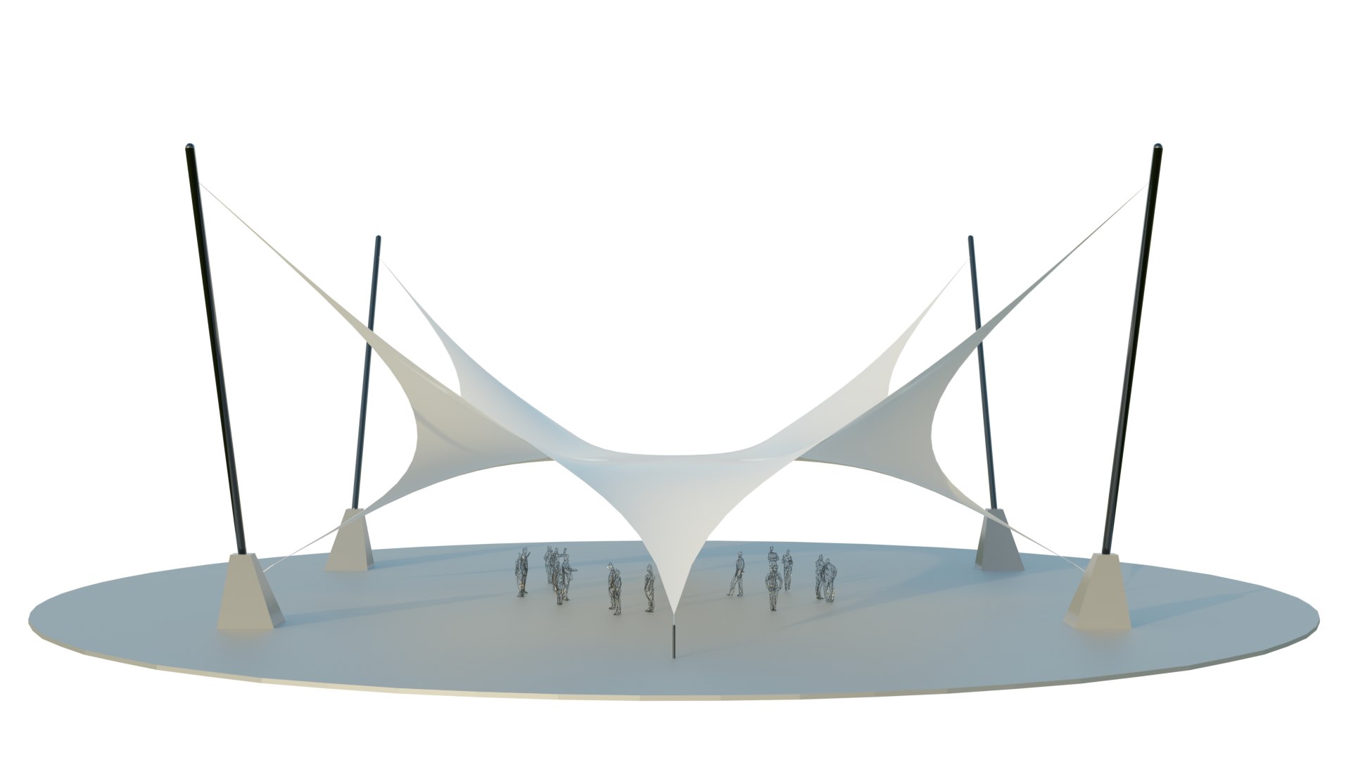 3D Tensile Structure Canopy 4 Model - TurboSquid 2249880