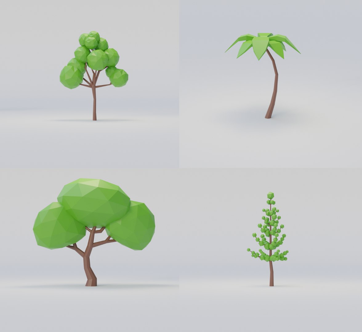 Tree Pack Low-poly 3D Model 3D Model - TurboSquid 1907293