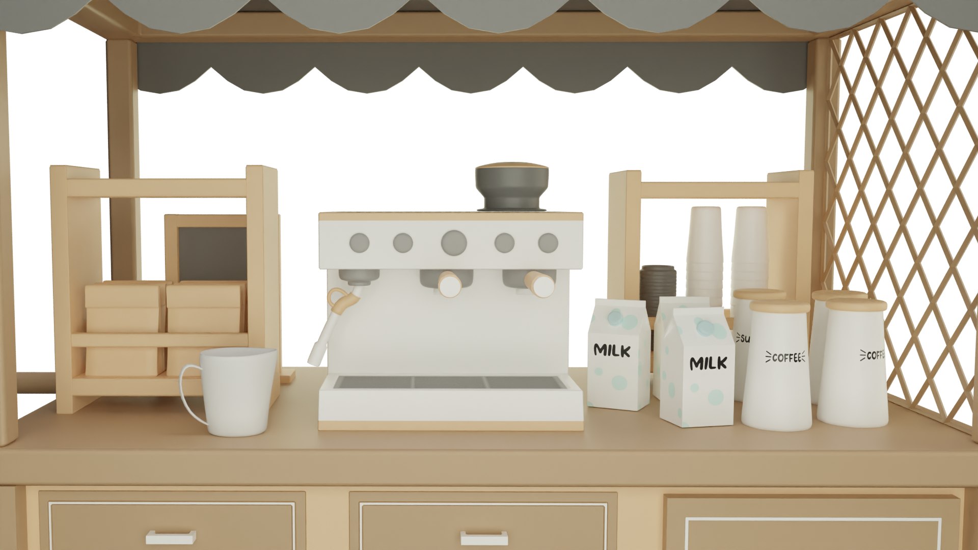 Free Coffee Vendor 3D Model - TurboSquid 2001371