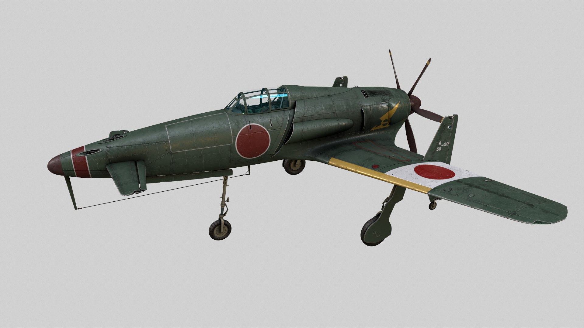 Japanese Fighter Jet Kyushu J7W Shinden 3D - TurboSquid 1734495