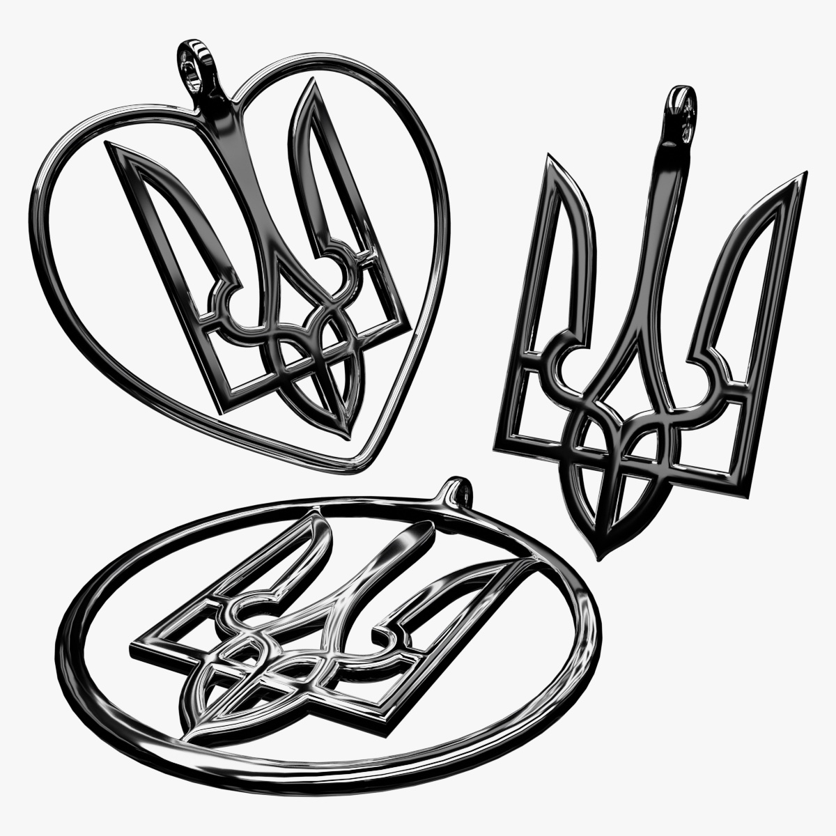 3D Tryzub pendants model - TurboSquid 2014221
