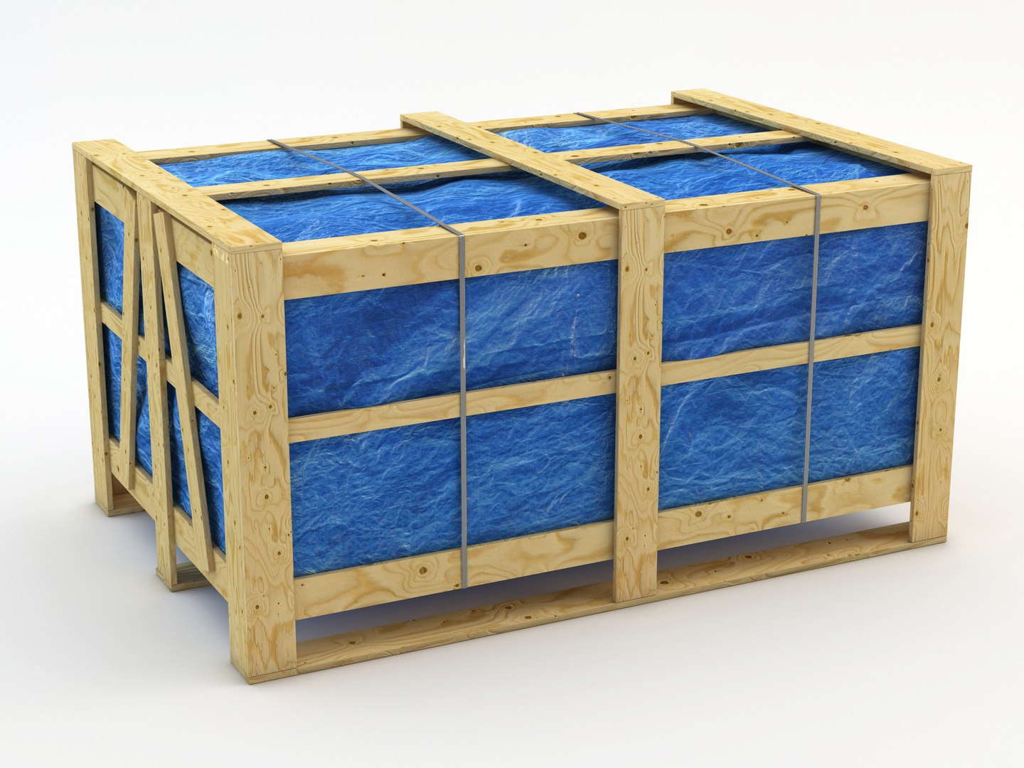 3d Industrial Crate Box Model