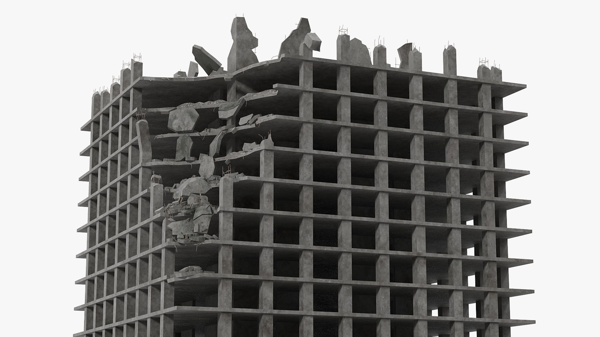3D Damaged Building Model - TurboSquid 1474073