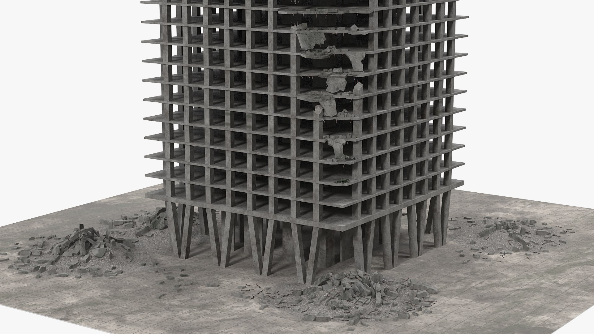 3D Damaged Building Model - TurboSquid 1474073