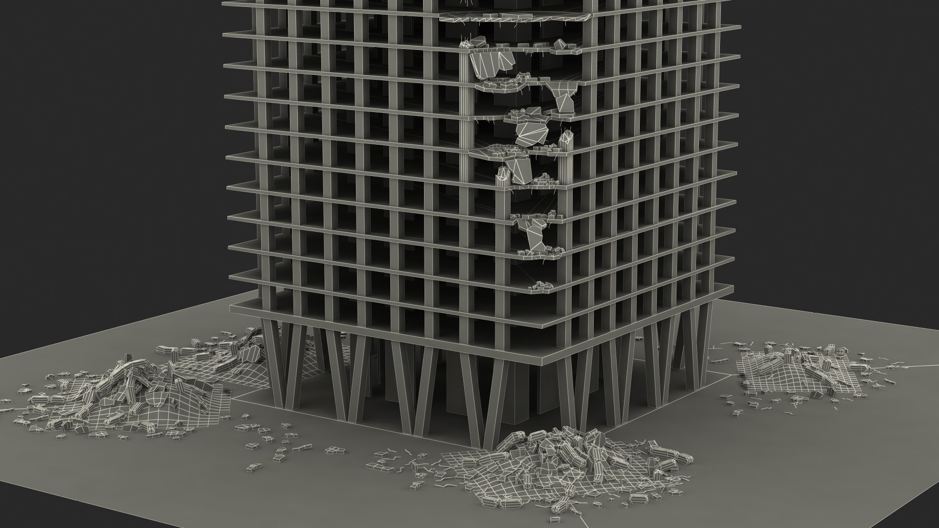 3D Damaged Building Model - TurboSquid 1474073