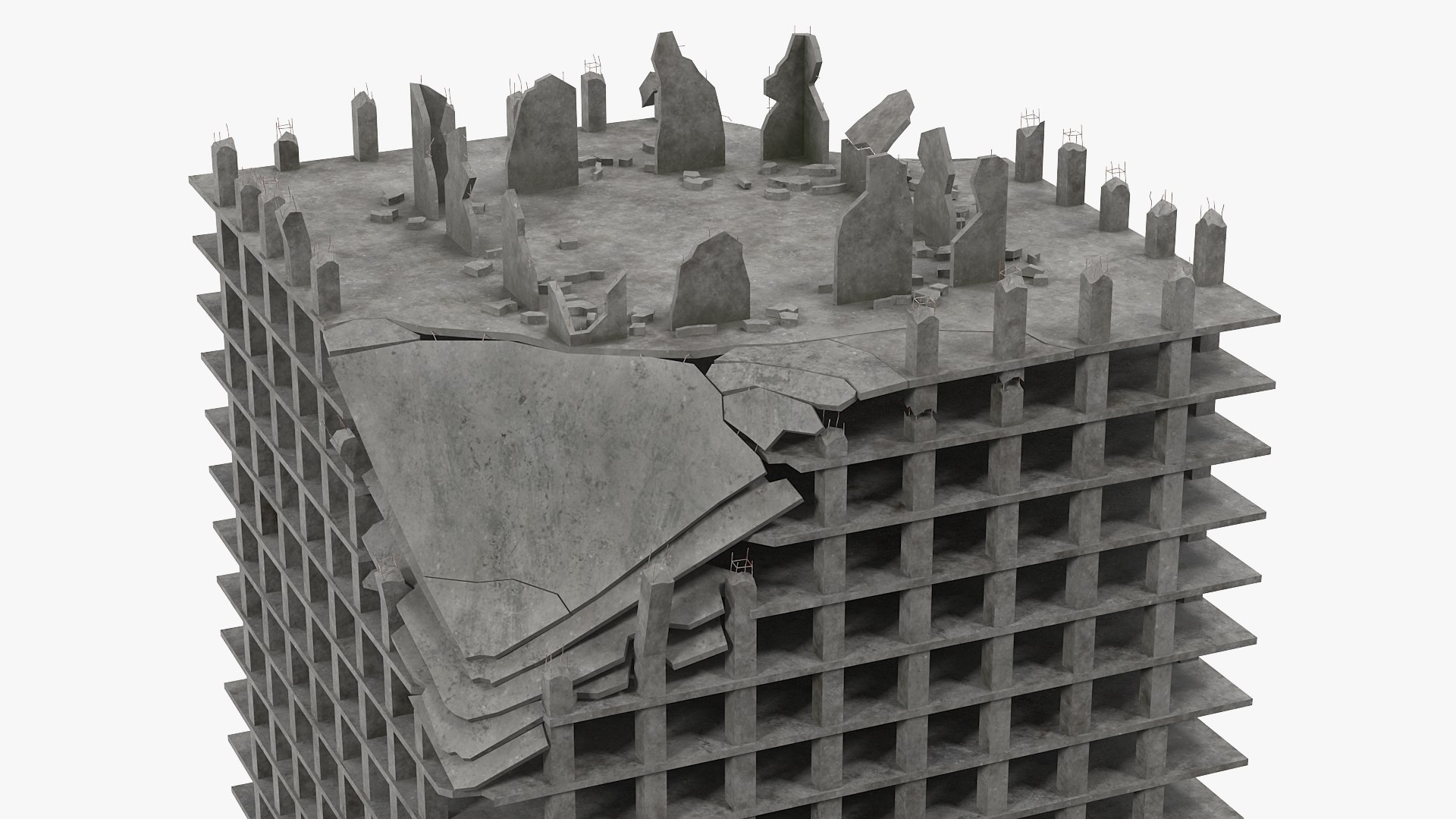 3D Damaged Building Model - TurboSquid 1474073