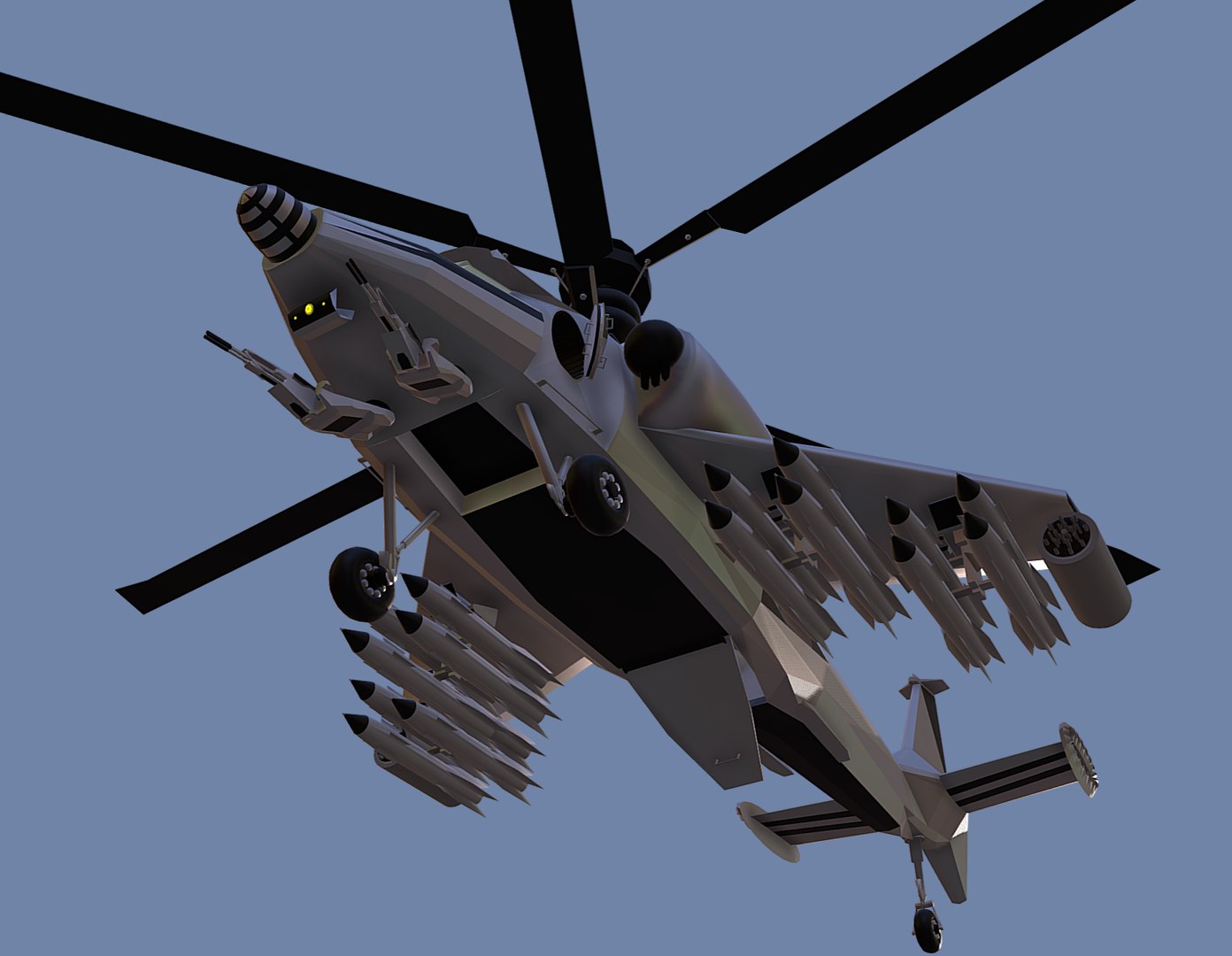 3D Model Combat Helicopter Military Games - TurboSquid 1227080