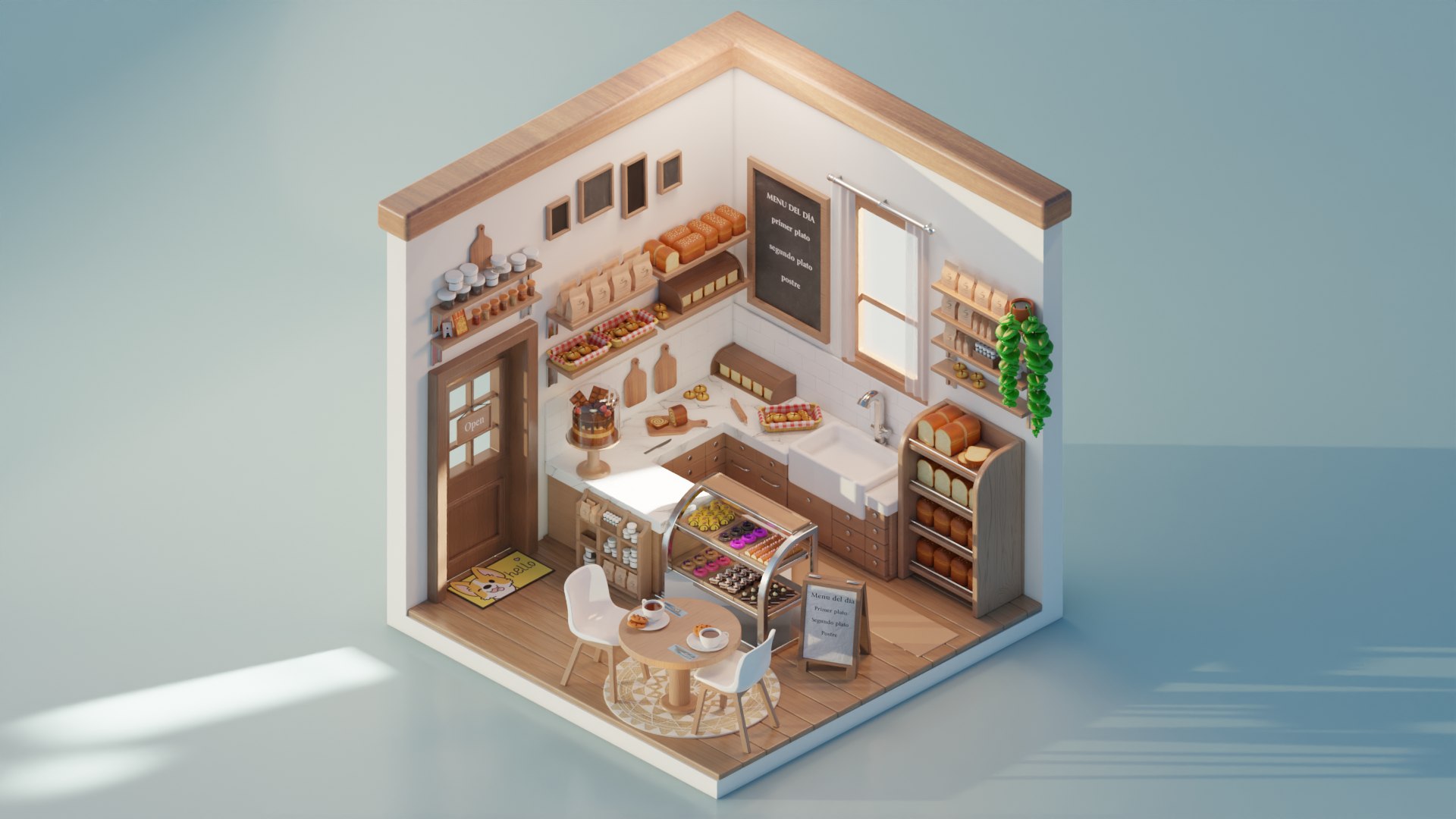 3D Isometric Restaurant Bakery - TurboSquid 2263369