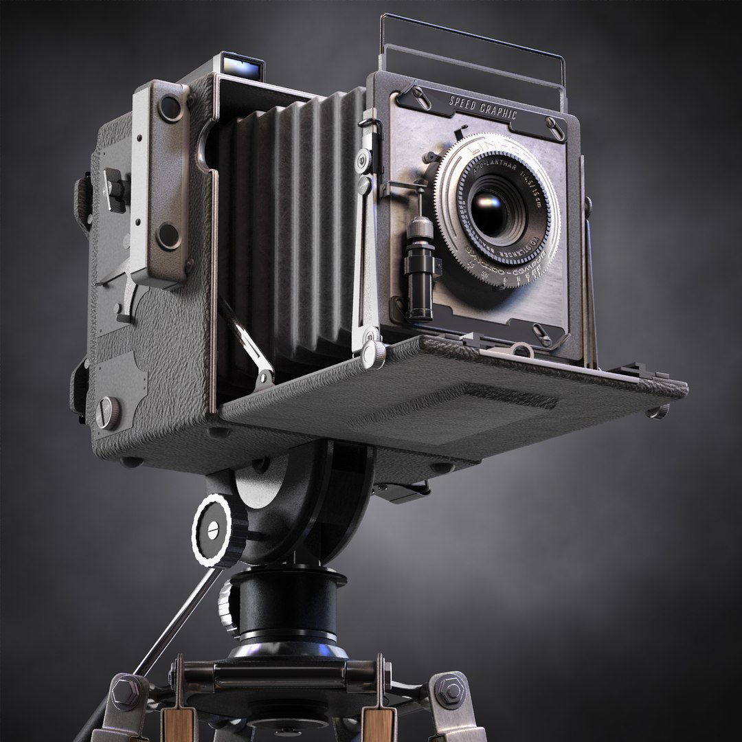 3d Model Realistic Vintage Camera Tripod