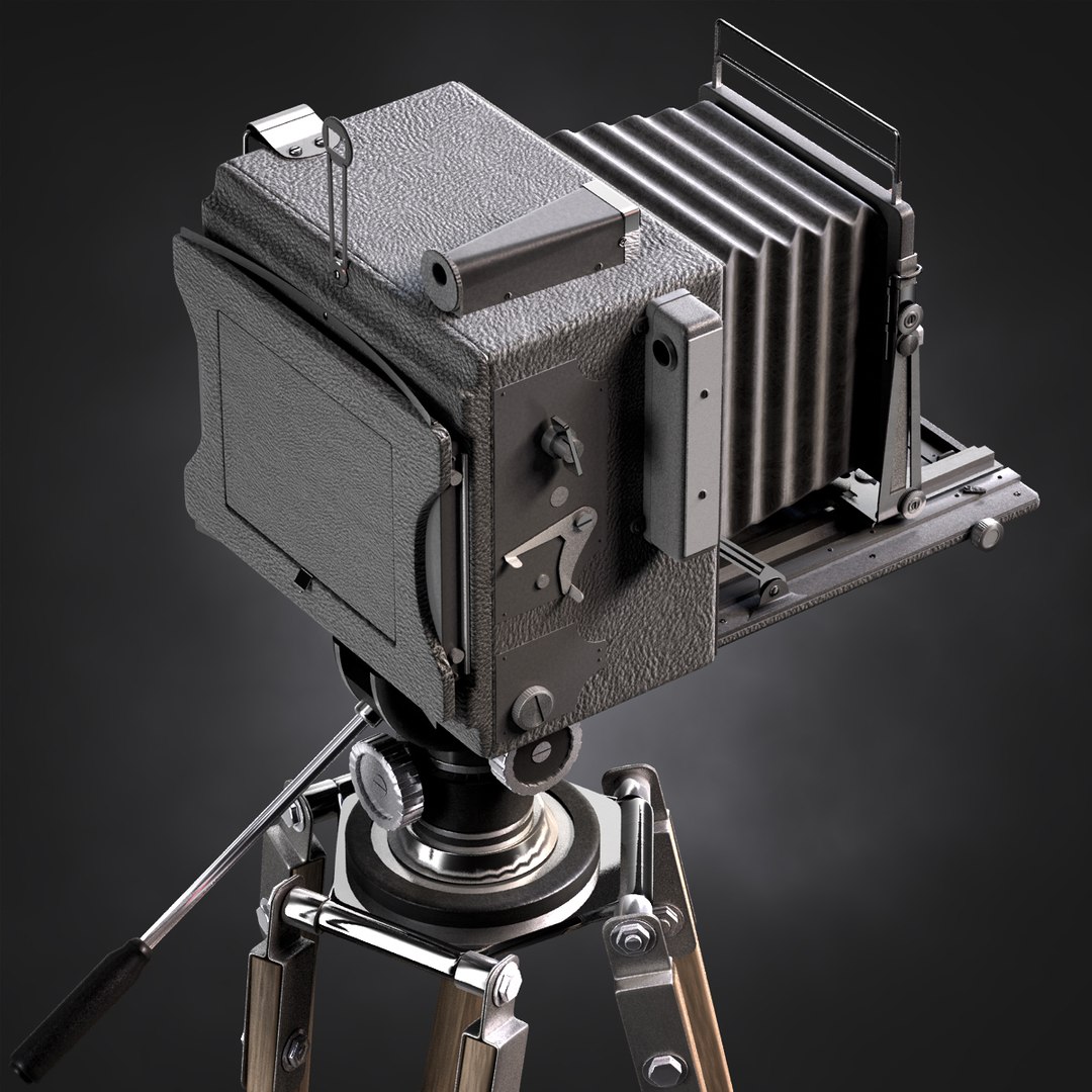 3d Model Realistic Vintage Camera Tripod