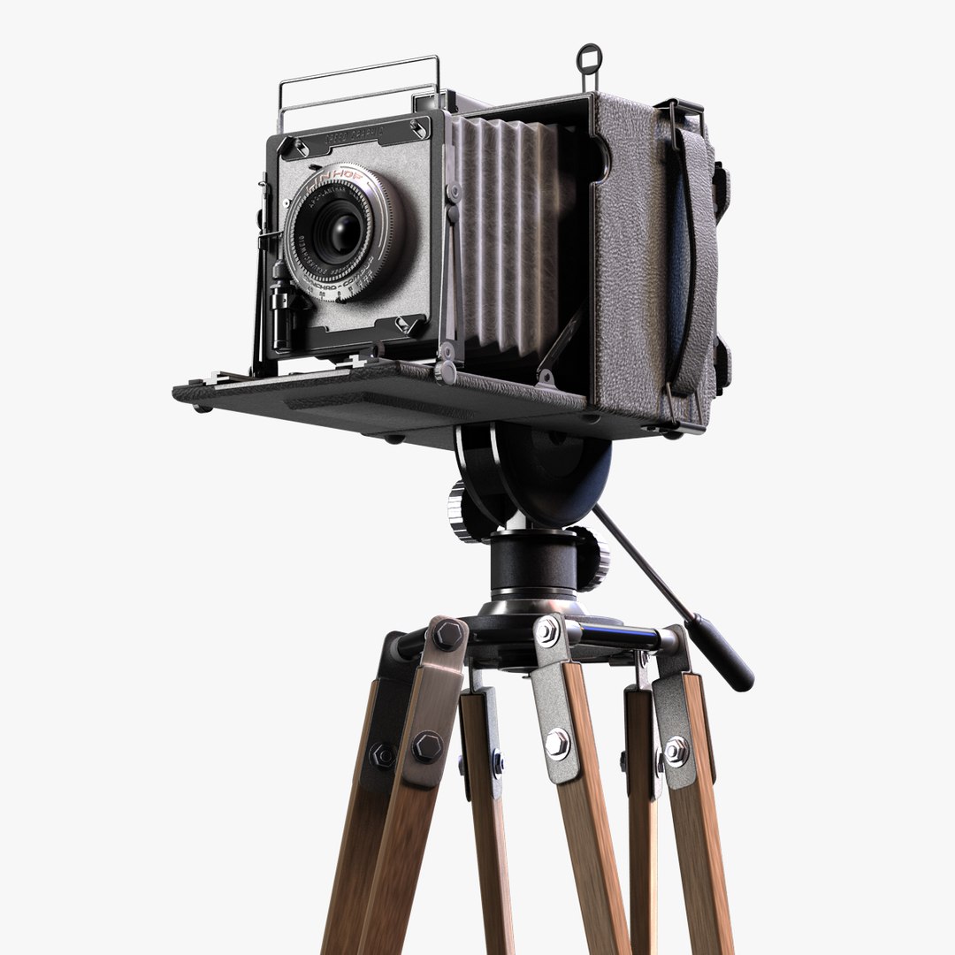 3d Model Realistic Vintage Camera Tripod