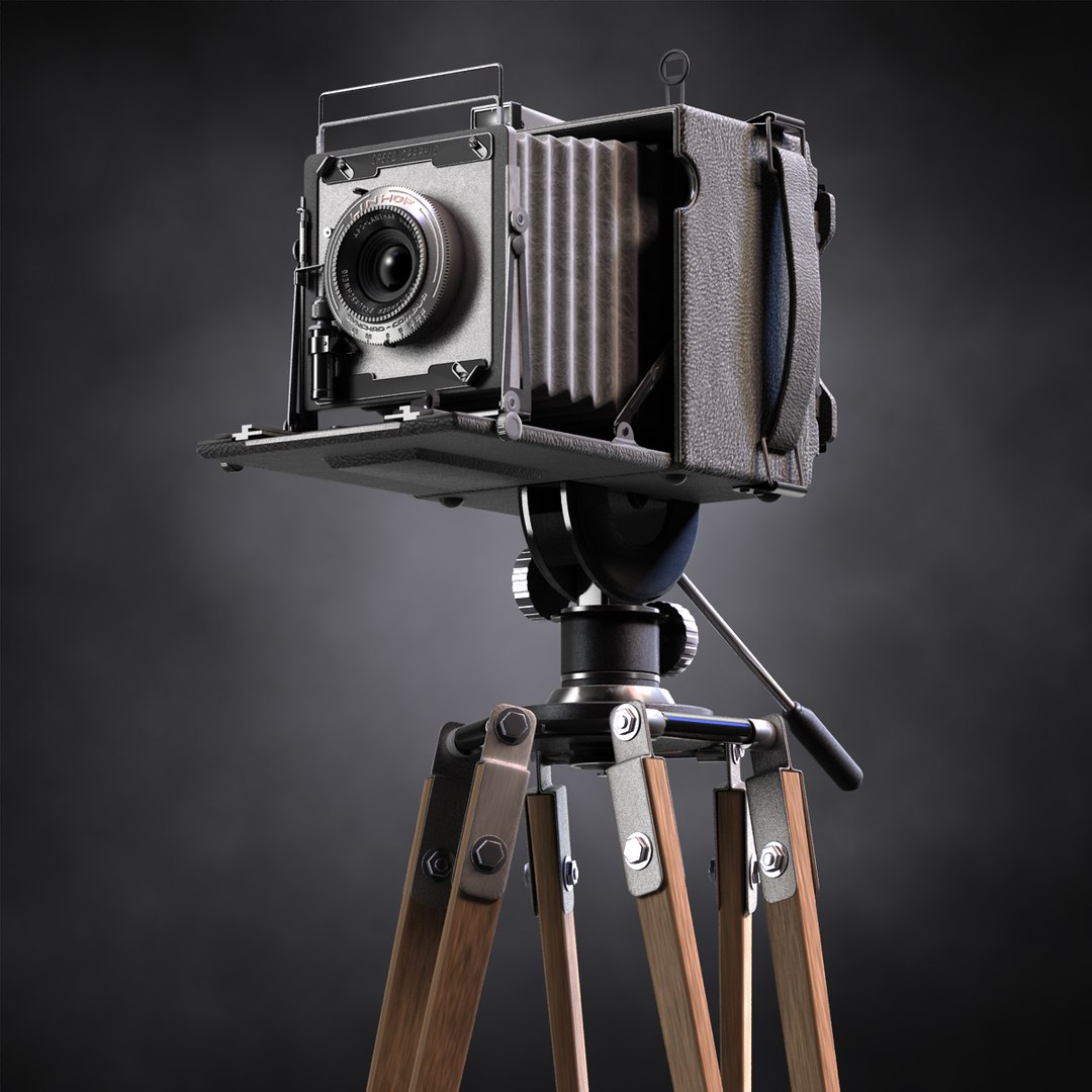 3d Model Realistic Vintage Camera Tripod