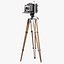 3d Model Realistic Vintage Camera Tripod