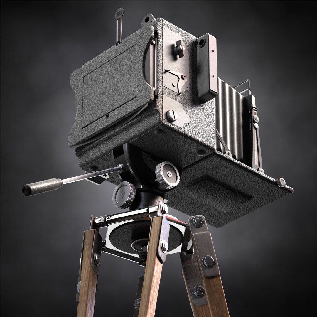 3d Model Realistic Vintage Camera Tripod