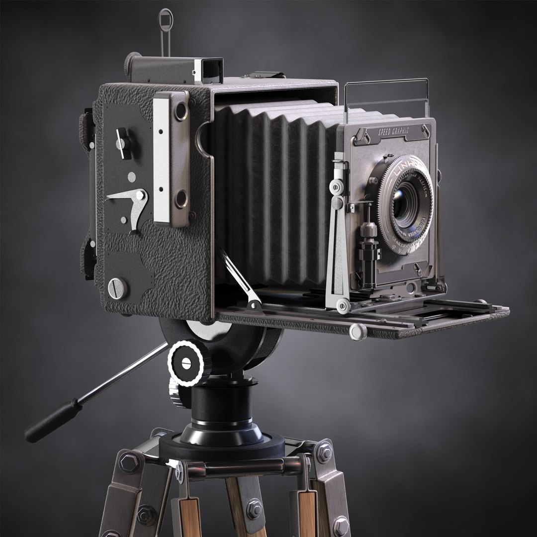 3d Model Realistic Vintage Camera Tripod